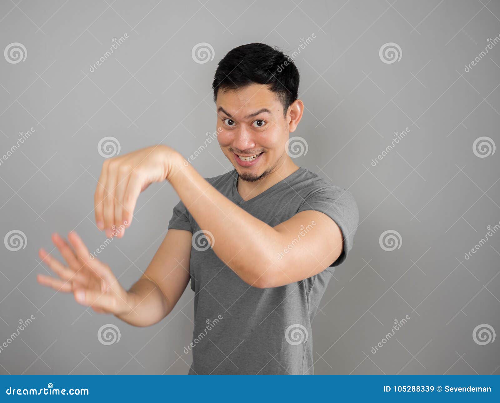 Funny Man with Crazy Dancing Pose. Stock Image - Image of jeans ...