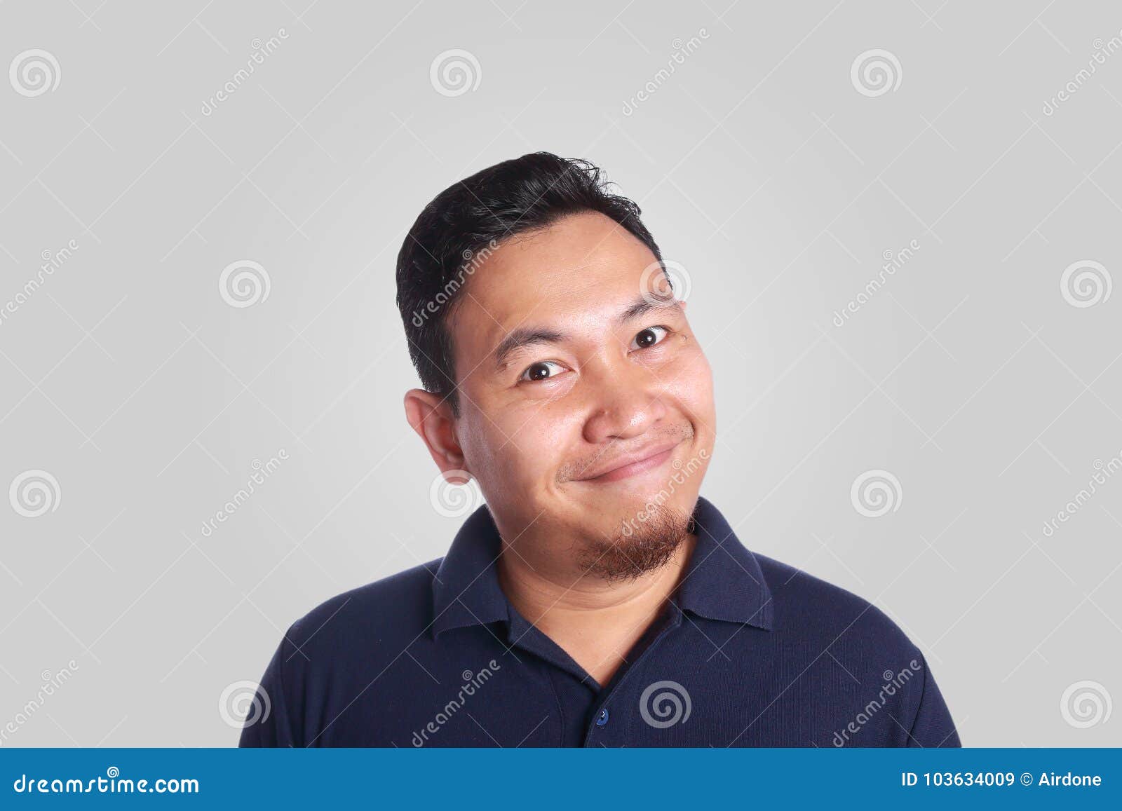 Funny Asian Man Smiling stock image. Image of portrait - 103634009
