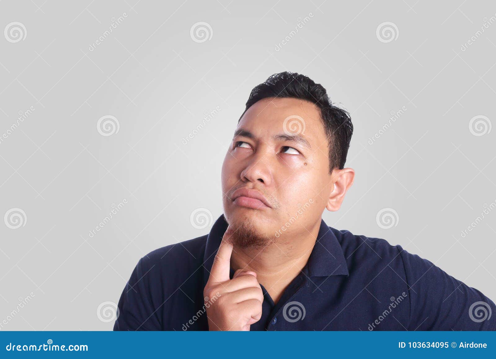 Funny Asian Man Thinking stock image. Image of model - 103634095