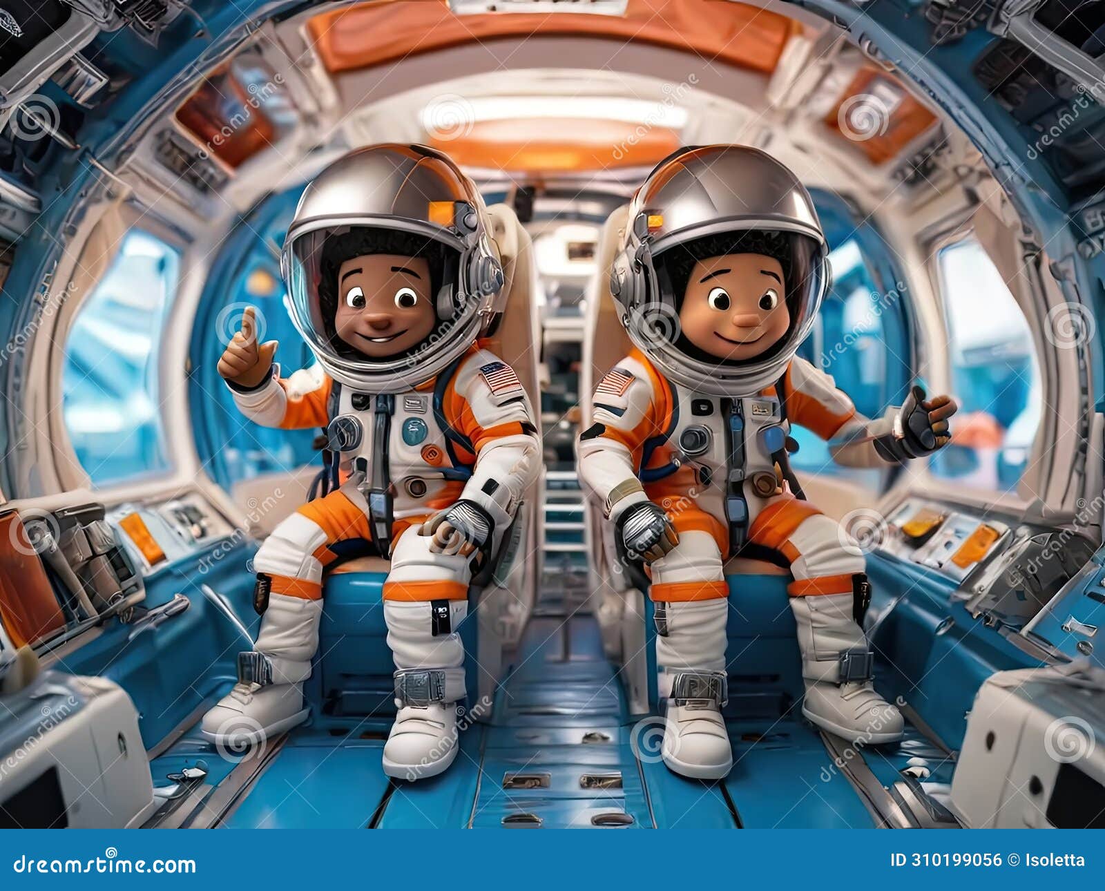 Funny astronauts in space stock photo. Image of astronomy - 310199056