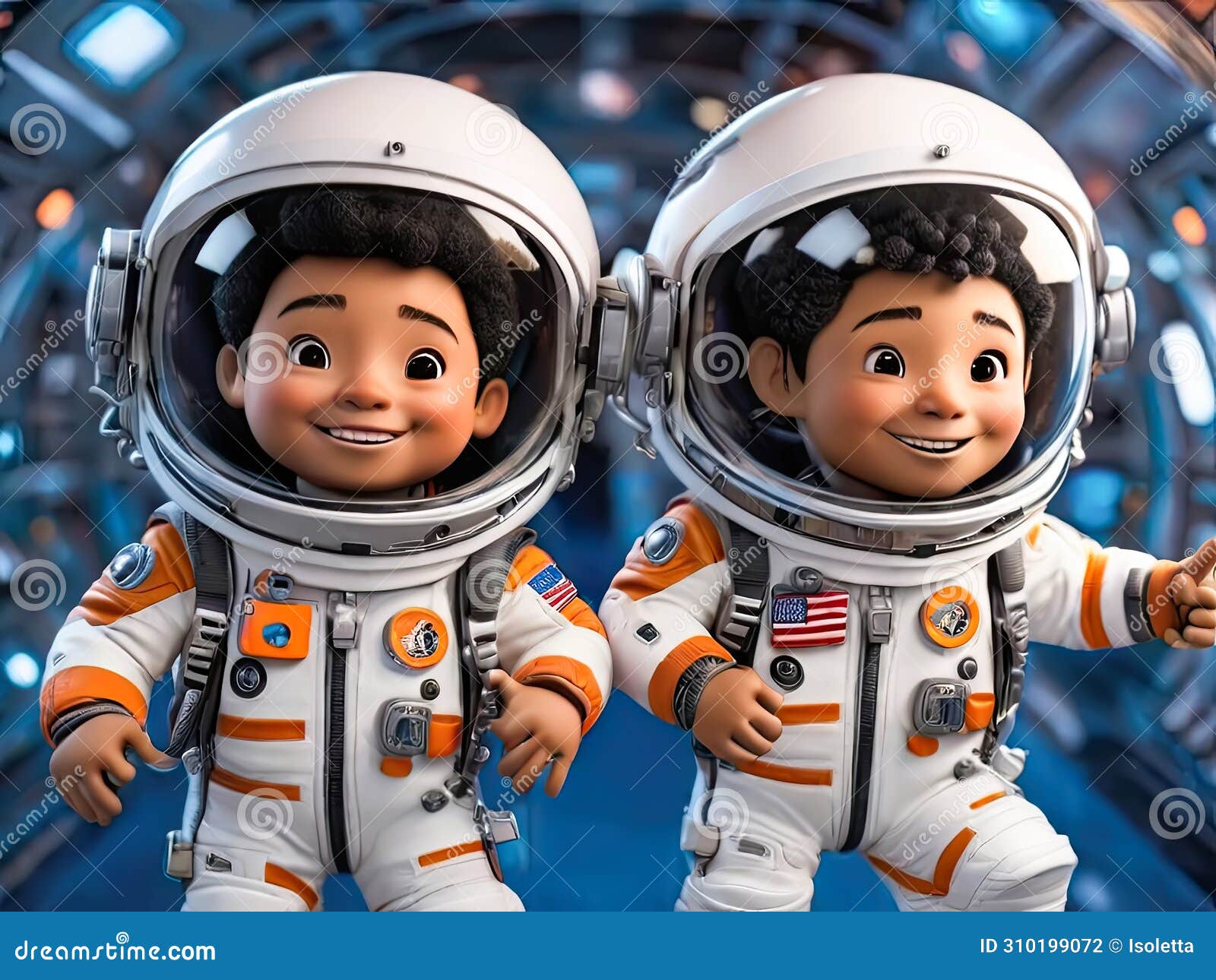 Funny astronauts in space stock photo. Image of astronomy - 310199072