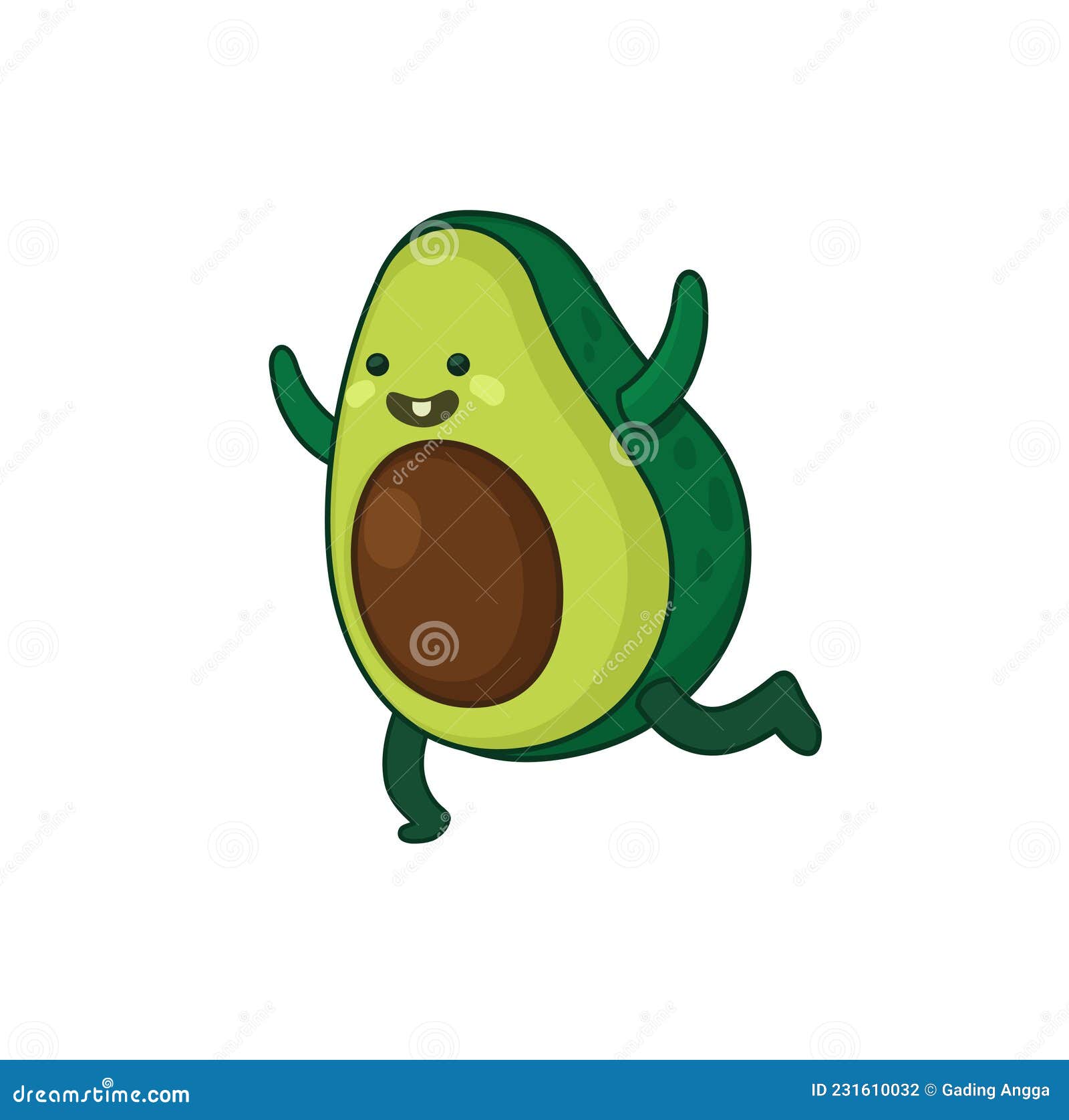 Funny Avocado Cartoon Character Stock Vector - Illustration of cute ...