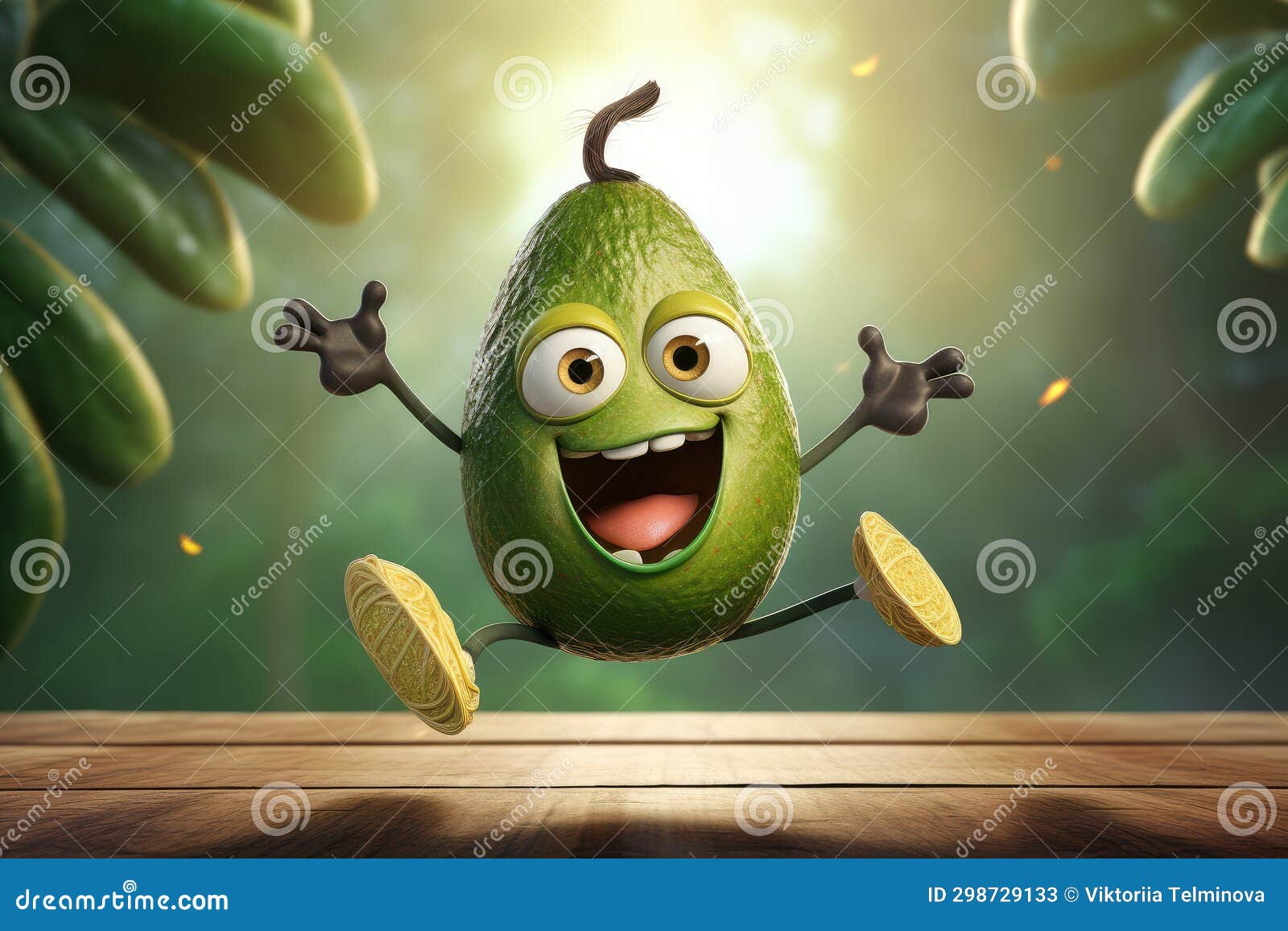 Funny Avocado, Funny Cartoon-style Character Stock Image - Image of ...