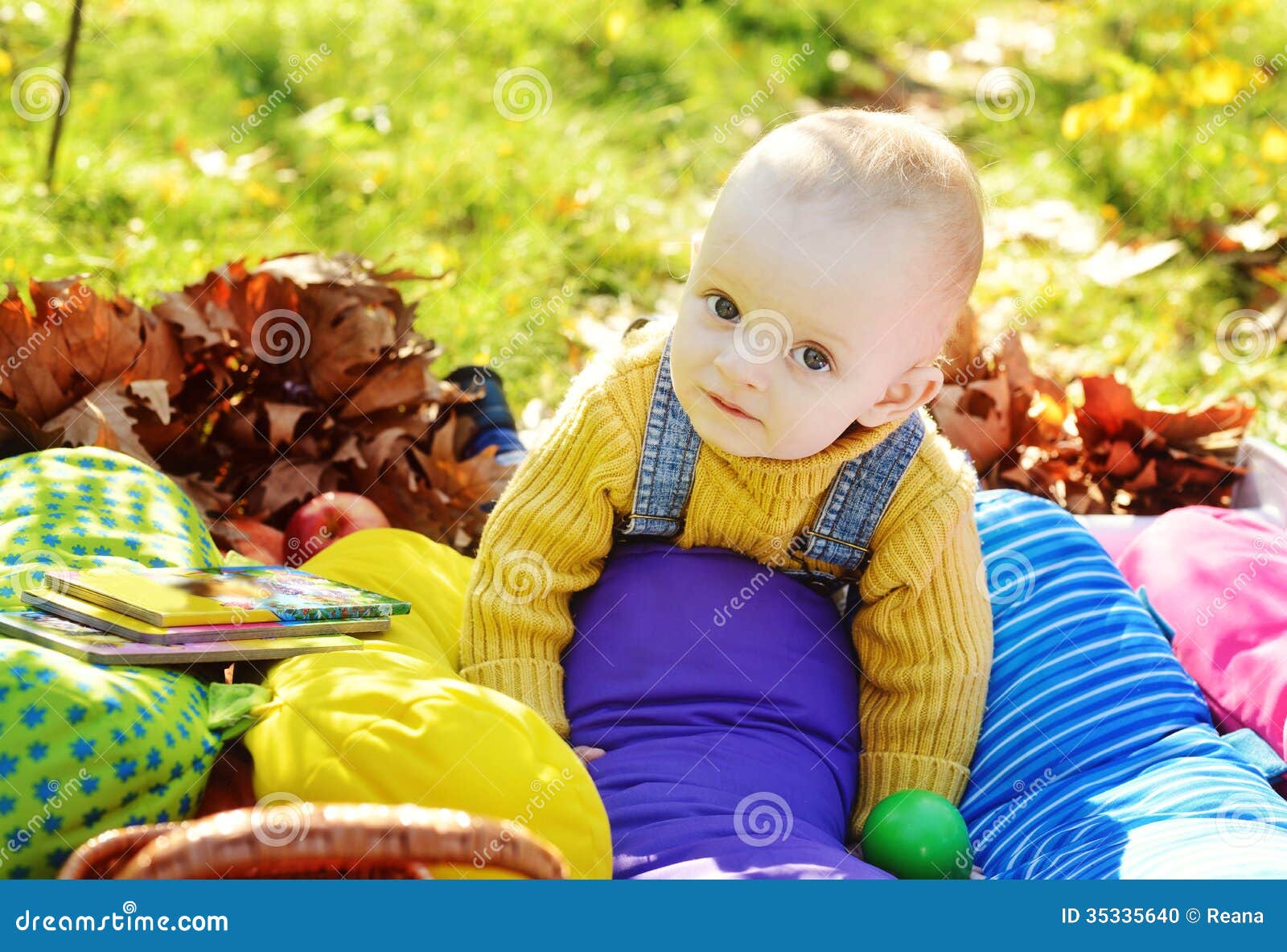 Funny baby boy in fall stock photo. Image of healthy - 35335640