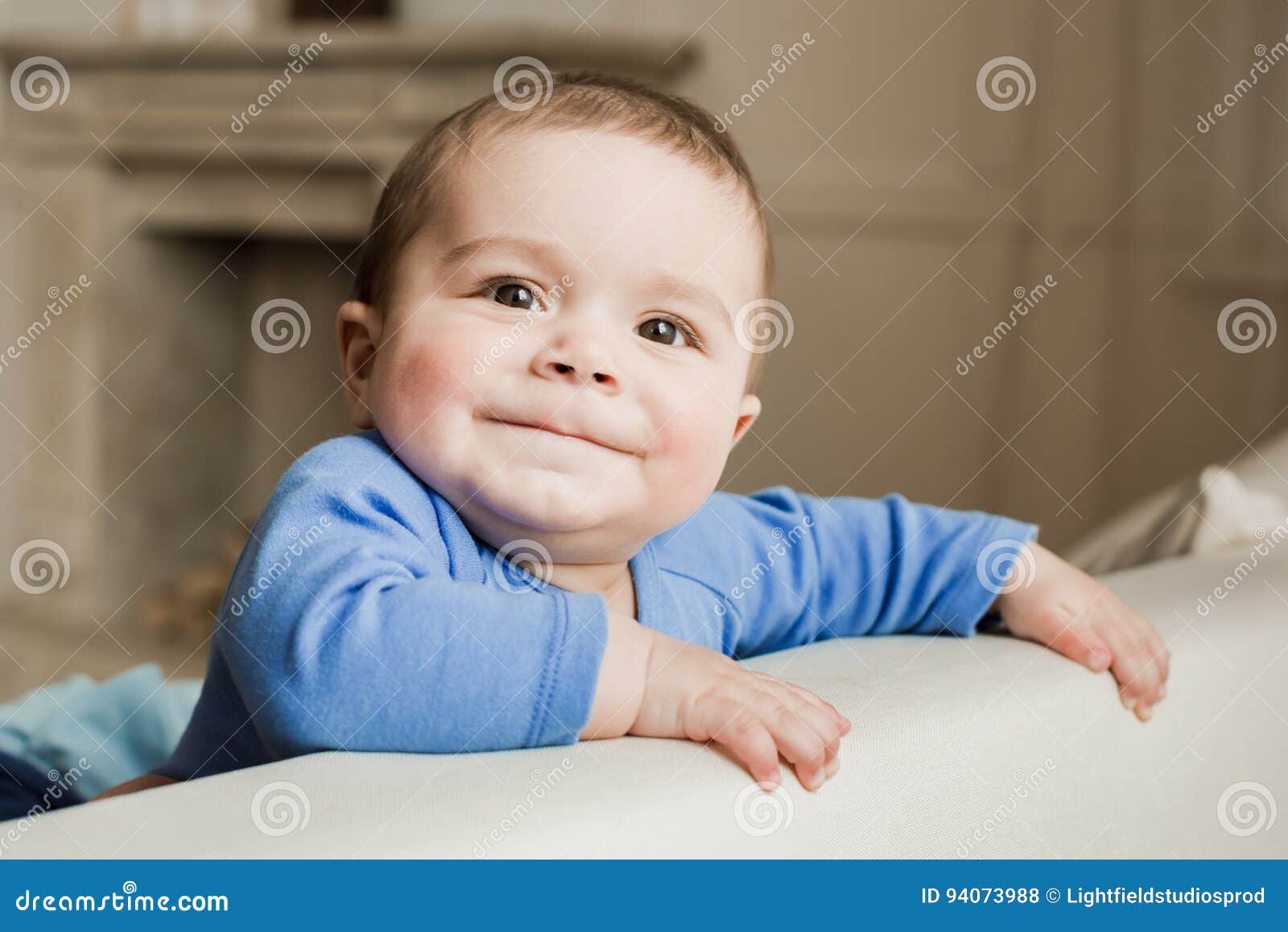 Funny Baby Boy Looking at Camera with Smile Stock Photo - Image of ...