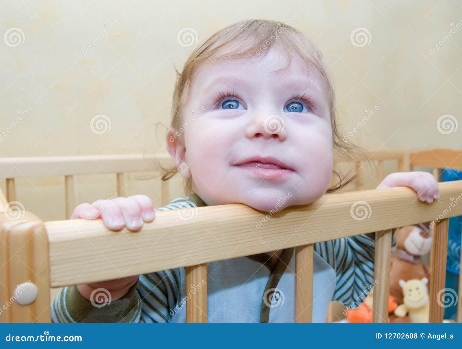 Funny Baby Boy Looking Curiously Stock Photo - Image of toddler, home ...