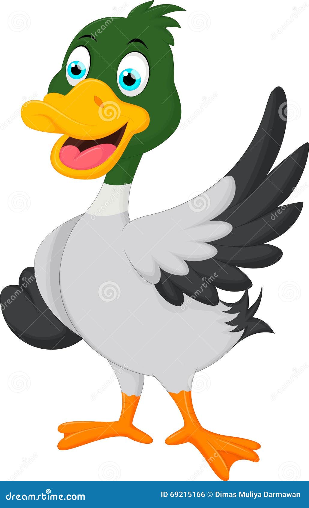Funny Baby Duck Waving Hand Stock Illustration - Illustration of ...