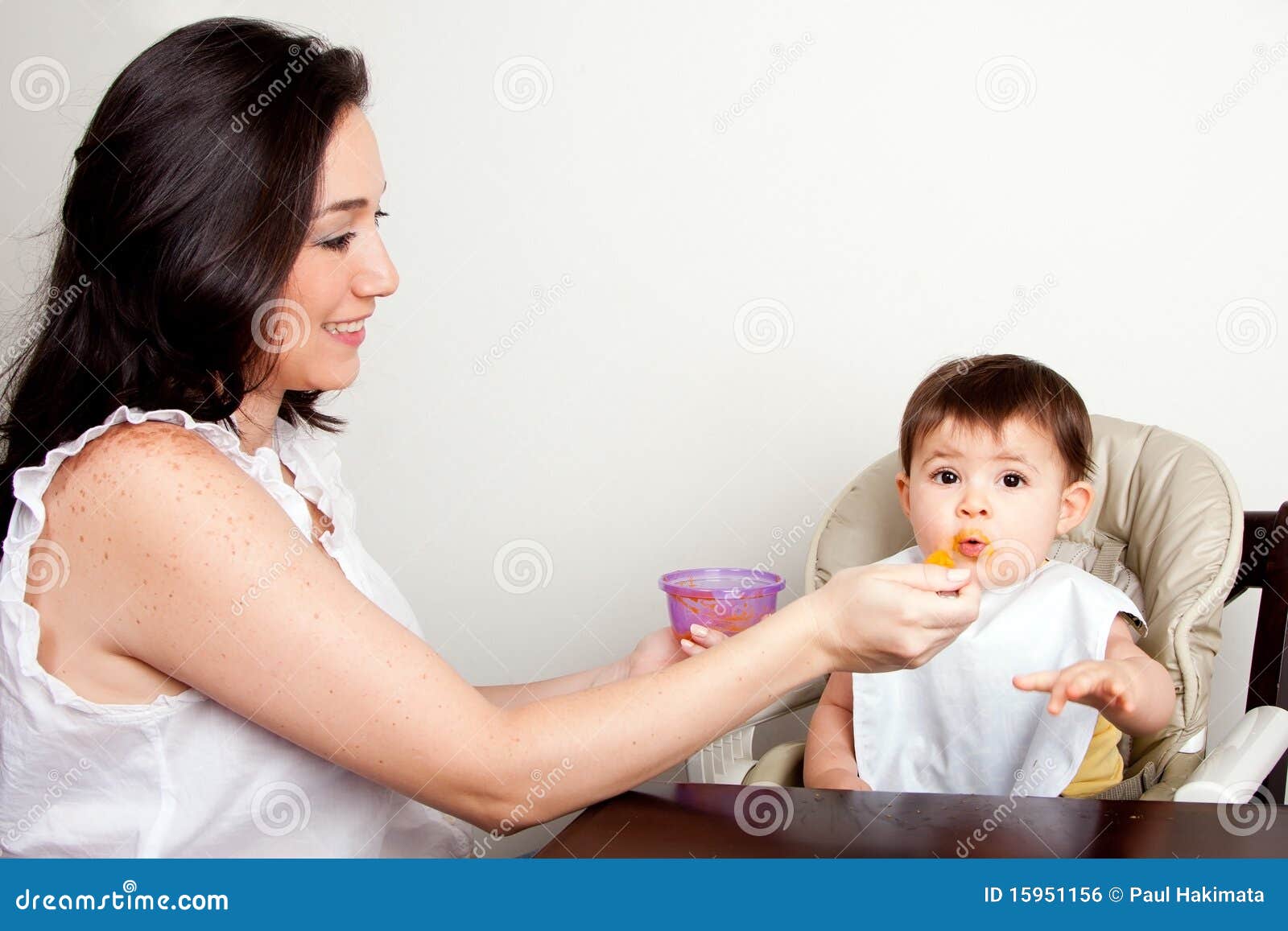 Funny baby messy eater stock photo. Image of hungry, female - 15951156
