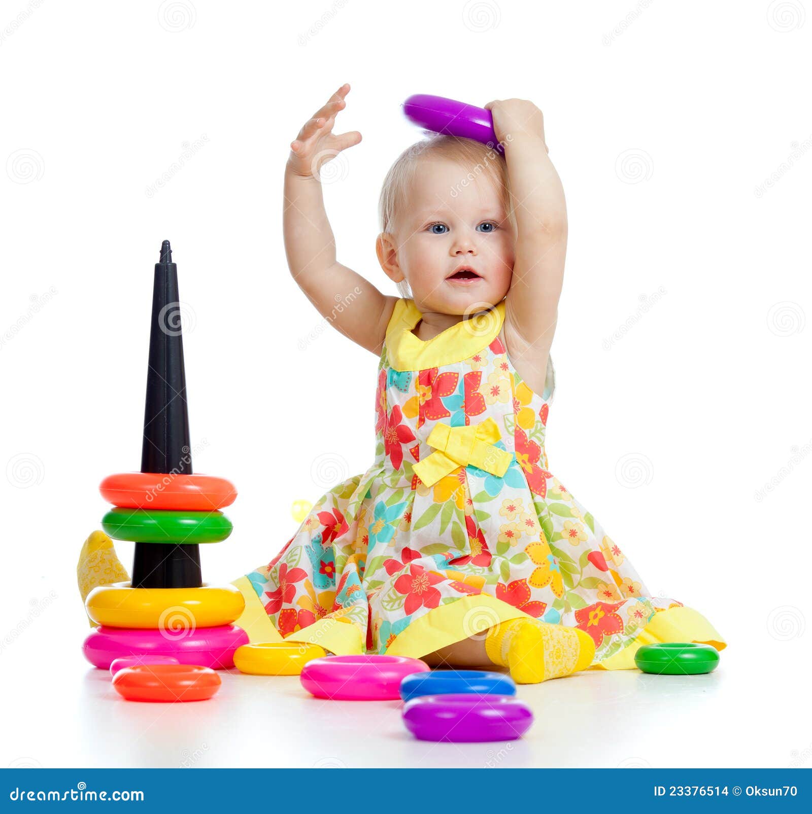 Funny Baby Playing with Color Developmental Toy Stock Photo - Image of ...