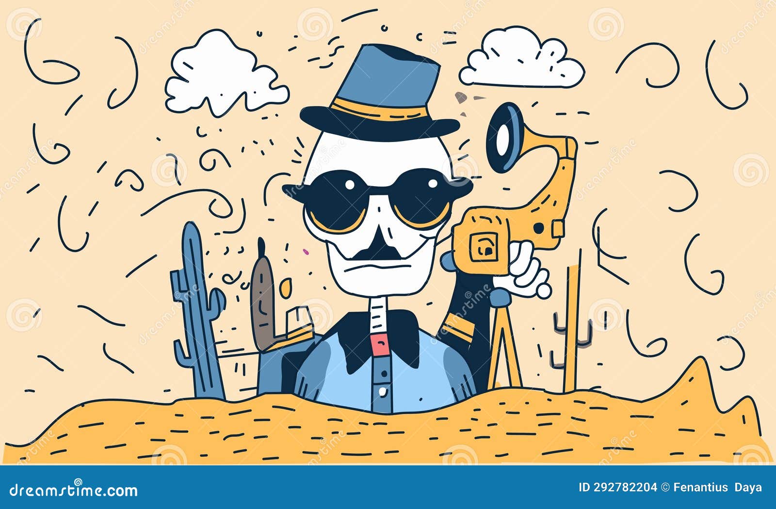 Funny Background with Abstract Cartoon Syle Stock Illustration ...