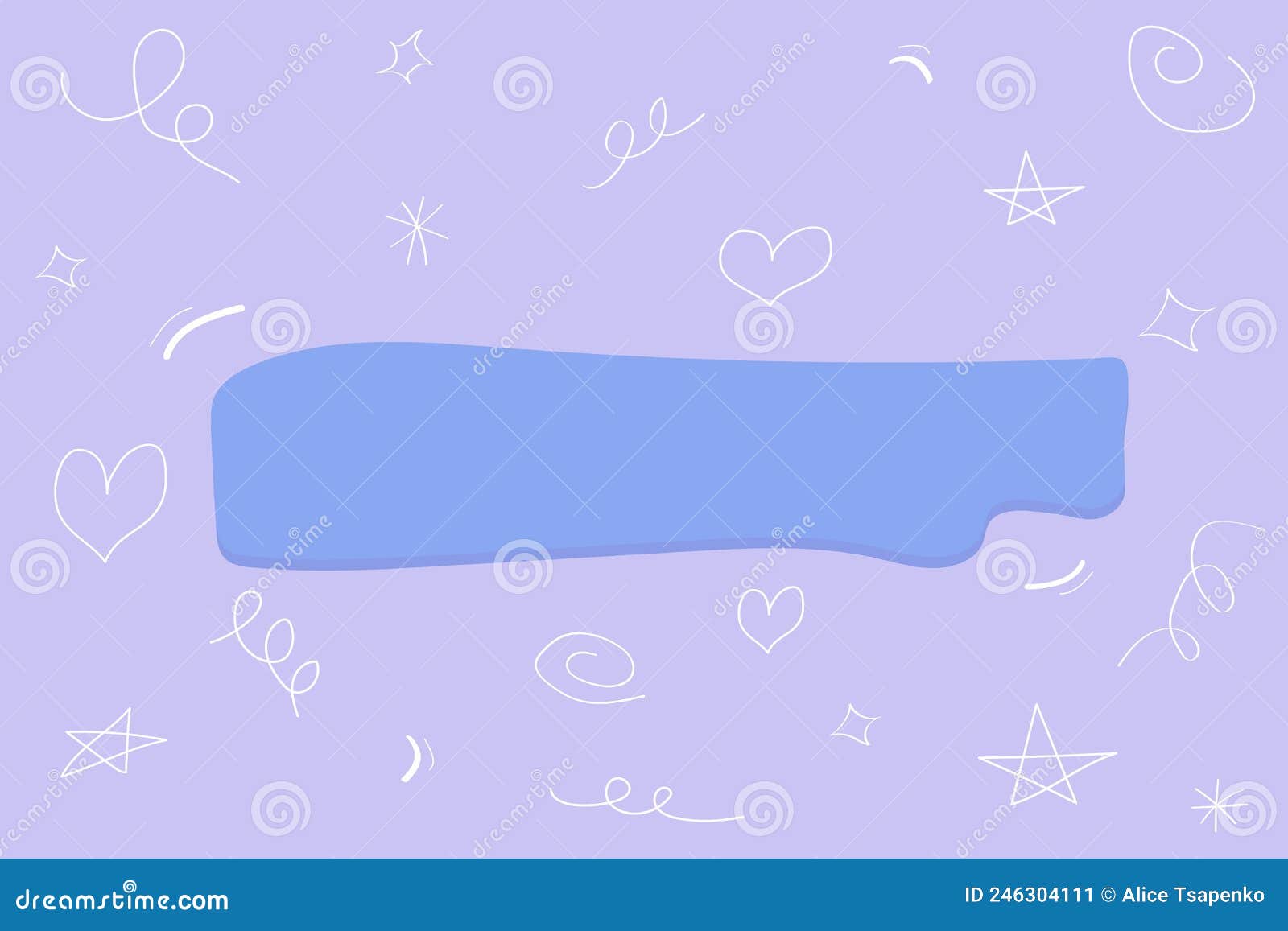 Funny Background in Flat Style with a Text Frame in the Middle. Simple ...