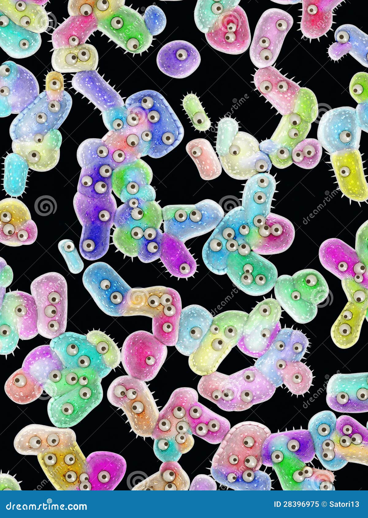 Funny Bacteria / Funny Monster / Computer Virus Vector Illustration ...