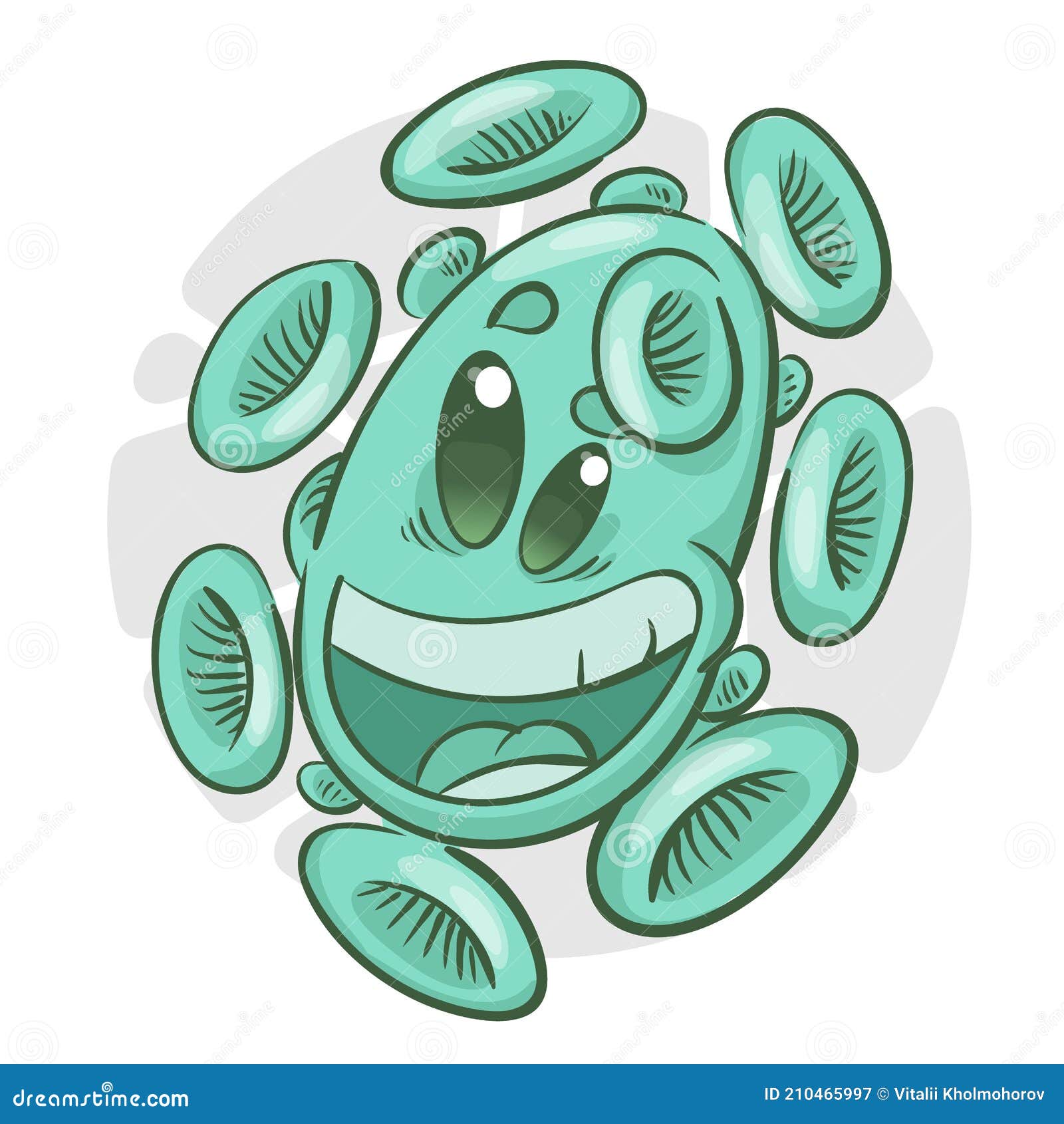 Funny Bacteria, Virus and Pathogen Cartoon Character. Cute Stock Vector ...