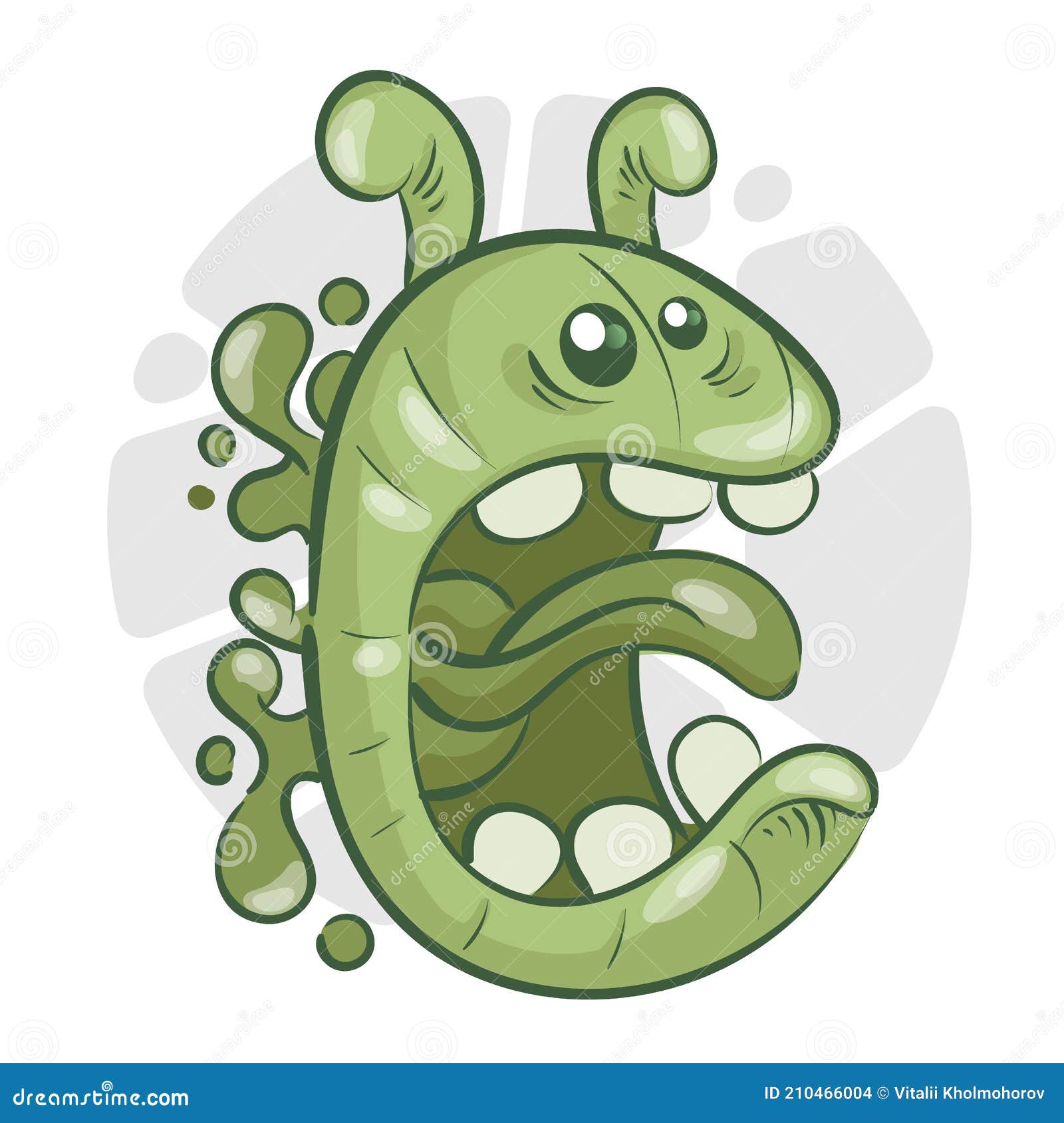 Funny Bacteria, Virus and Pathogen Cartoon Character. Cute Stock Vector ...