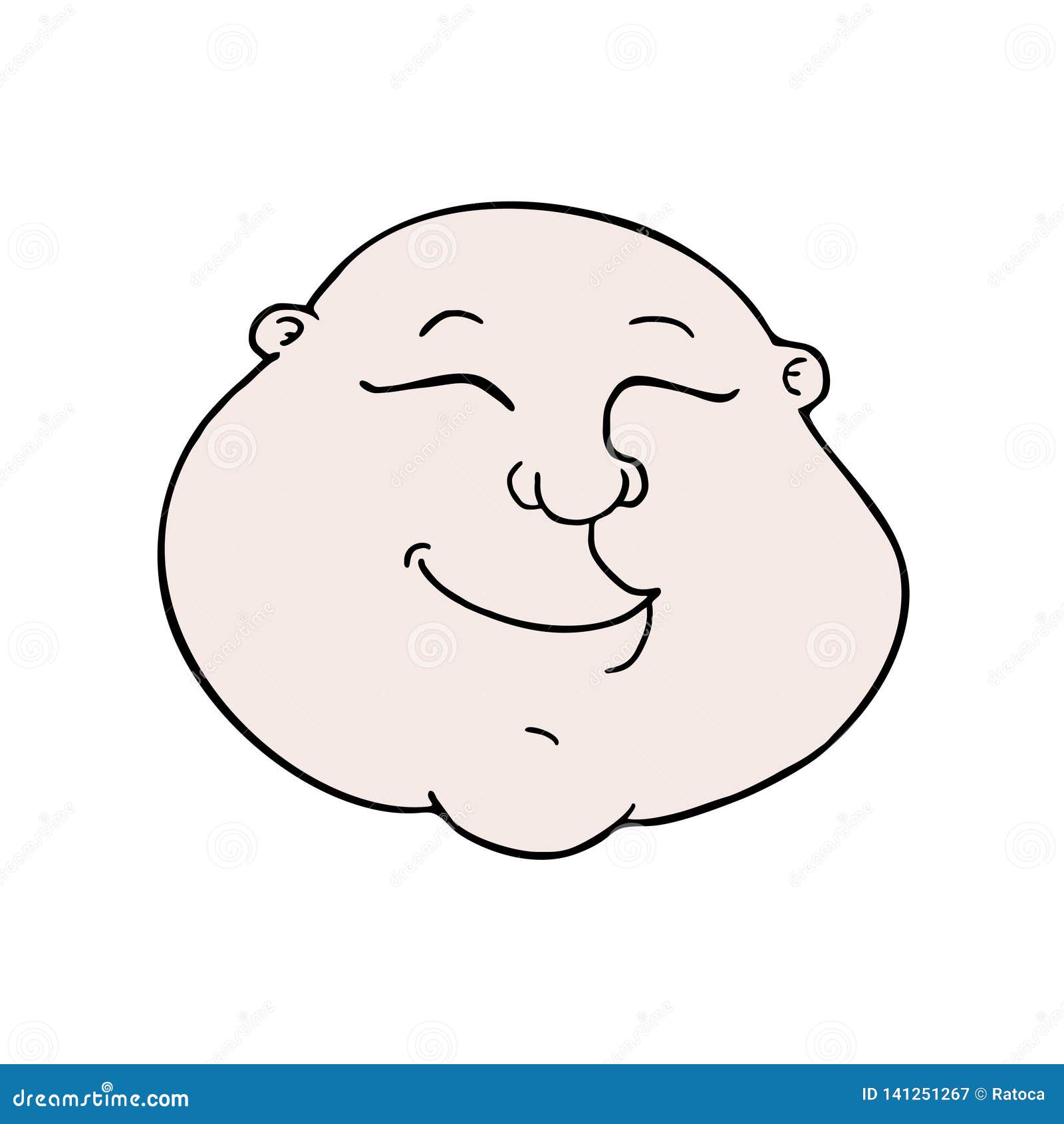 Funny bald man draw stock vector. Illustration of bald - 141251267