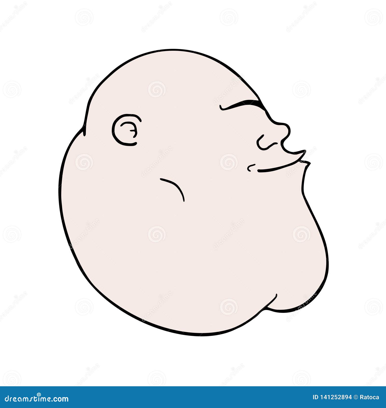 Funny bald man draw stock vector. Illustration of vector - 141252894