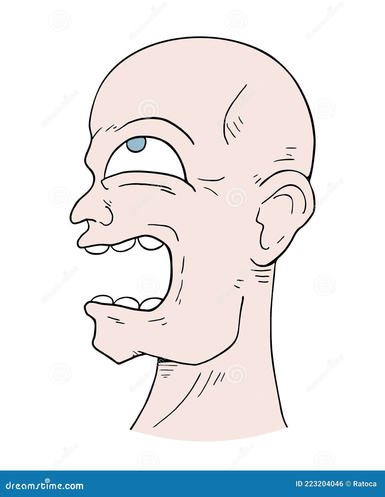 Funny bald man draw stock vector. Illustration of style - 223204046