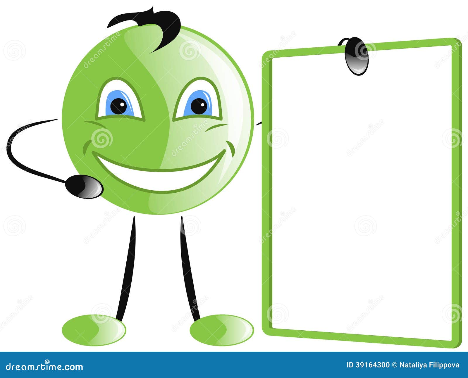 Funny Ball Holding Empty Frame Stock Vector - Illustration of space ...