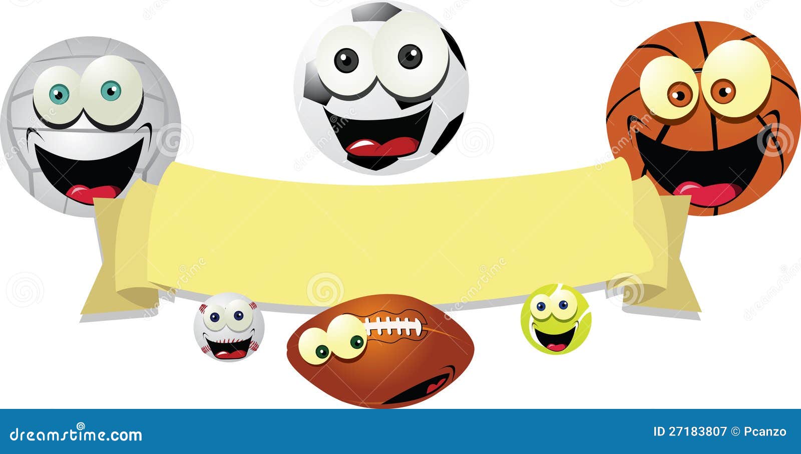 Funny Balls Banner stock vector. Illustration of blank - 27183807