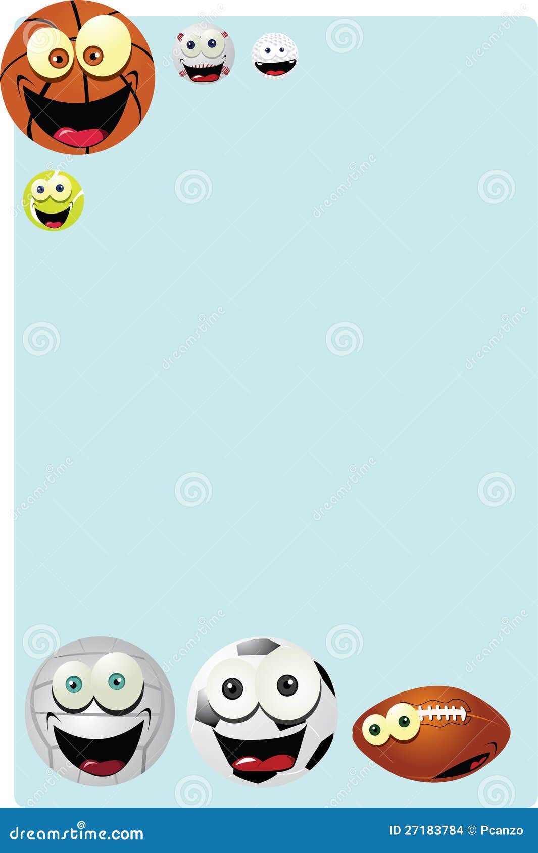 Funny Balls Frame stock vector. Illustration of yellow - 27183784