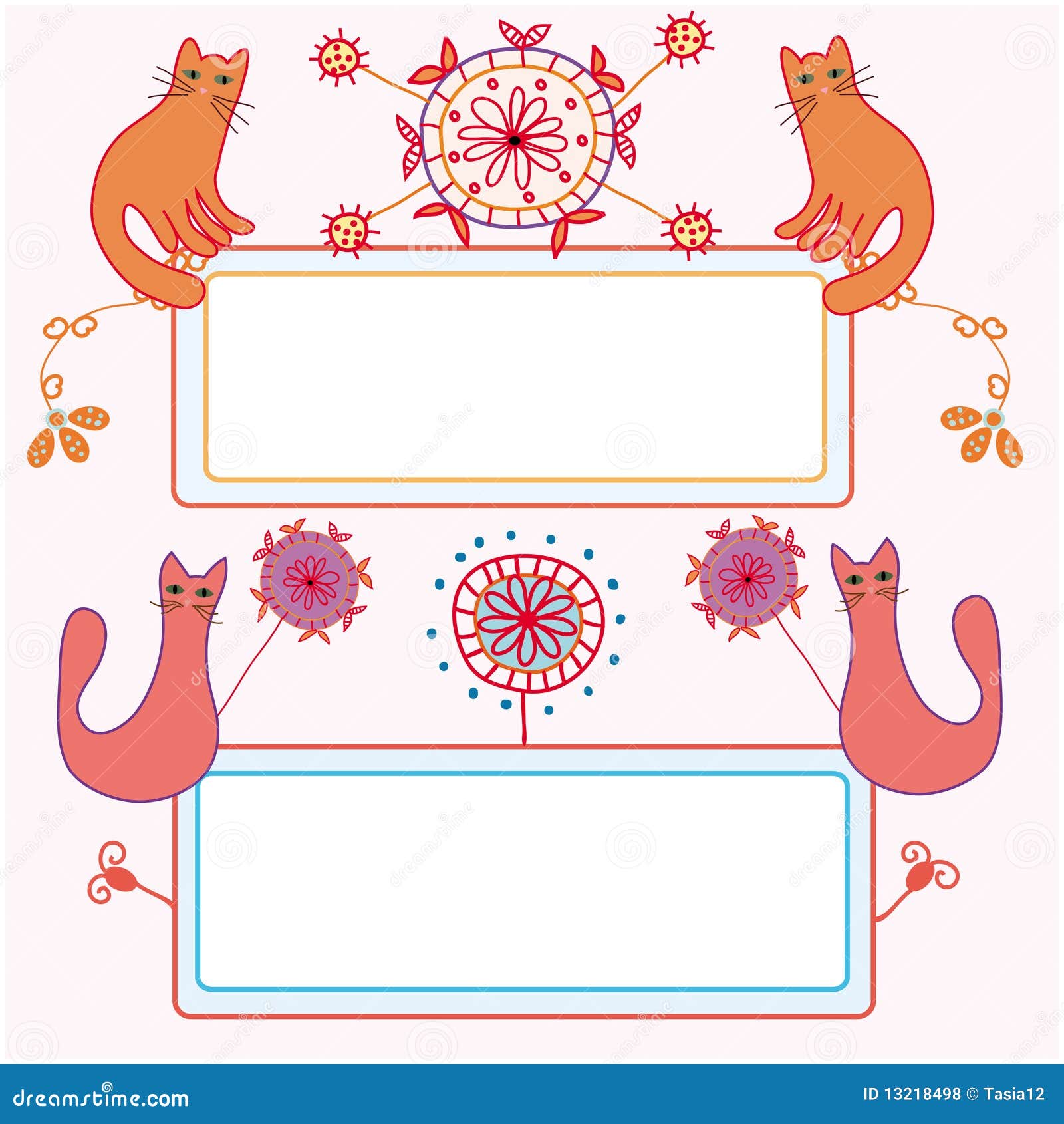 Funny banners with cats stock vector. Illustration of icon - 13218498