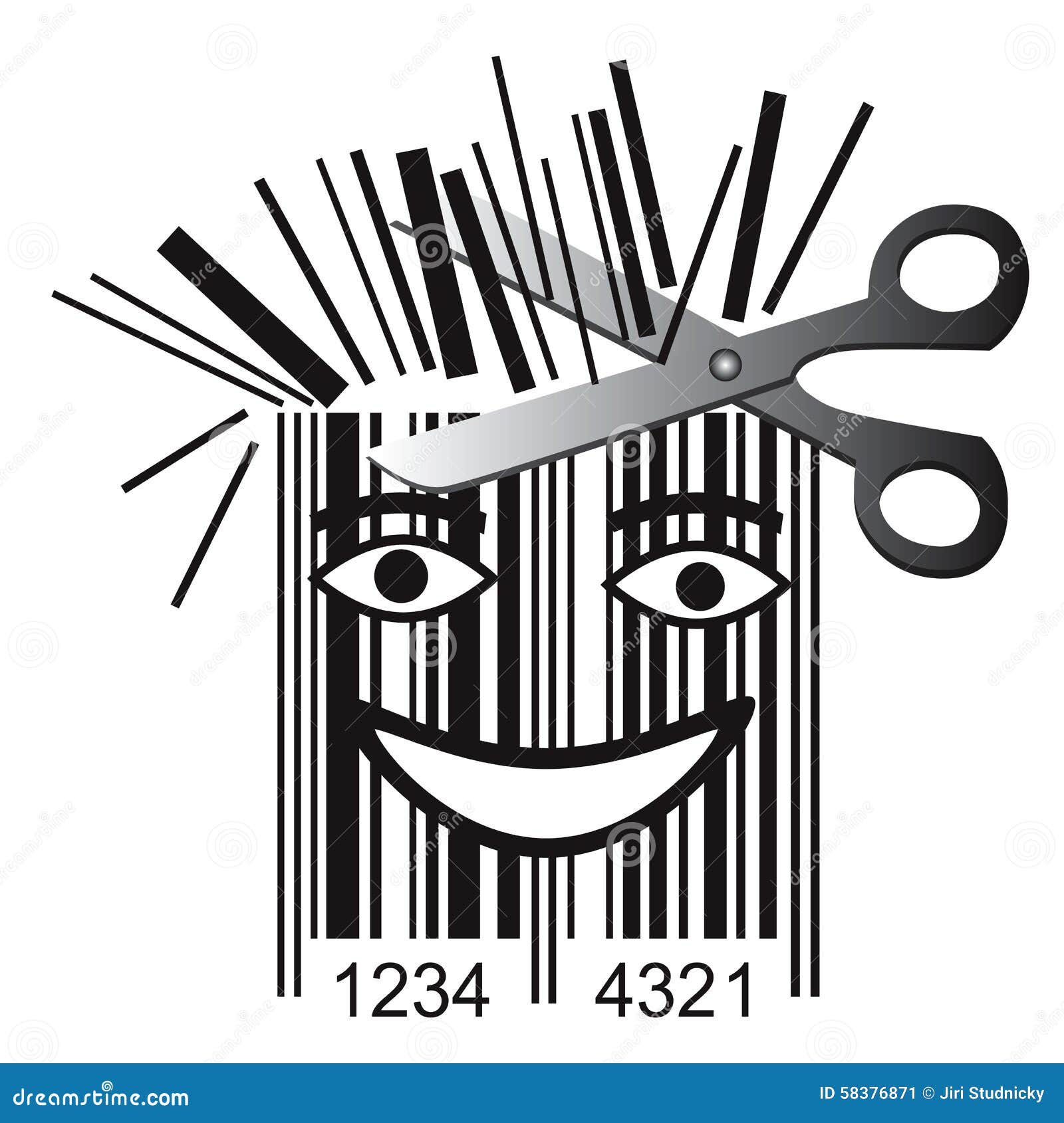 Funny BAR Code Price Reduction Stock Vector - Illustration of scissors ...