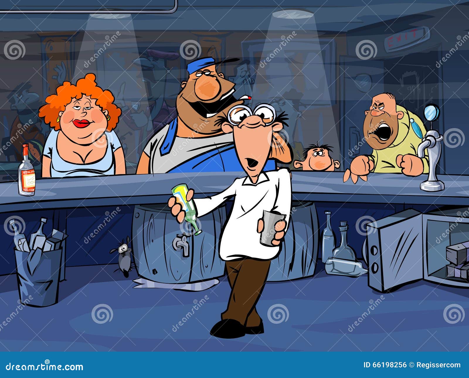 Funny Bartender, Cute Character. Vector Cartoon Illustration ...