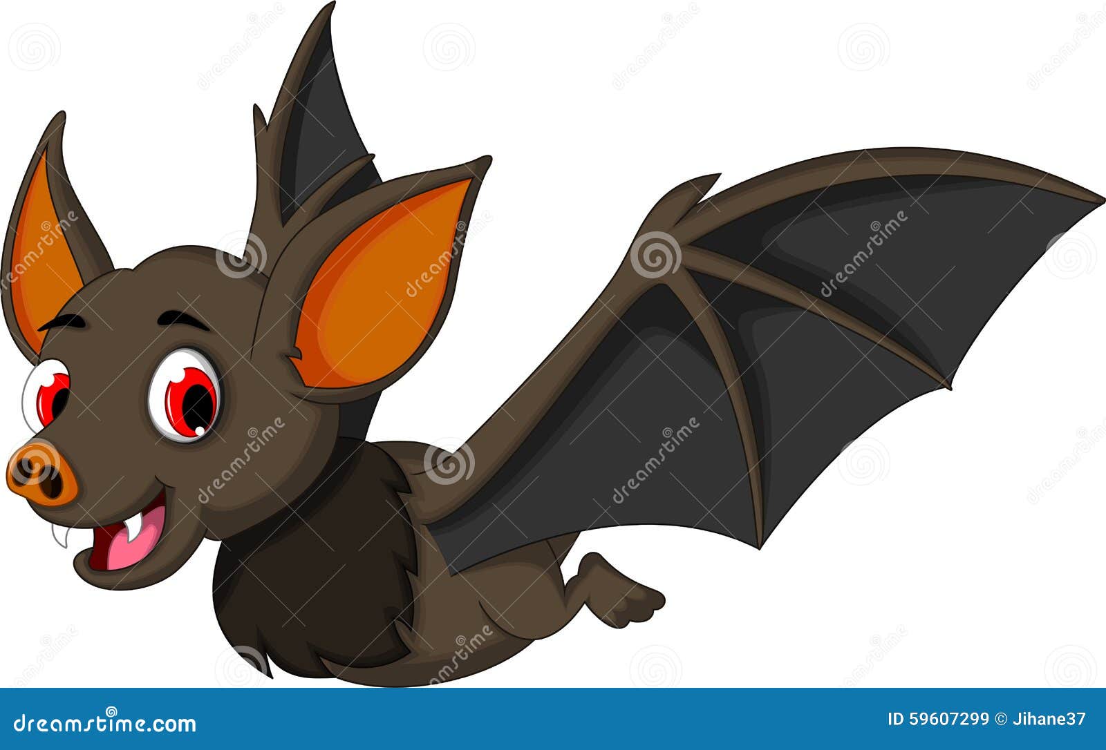 Funny bat cartoon flying stock illustration. Illustration of painting ...