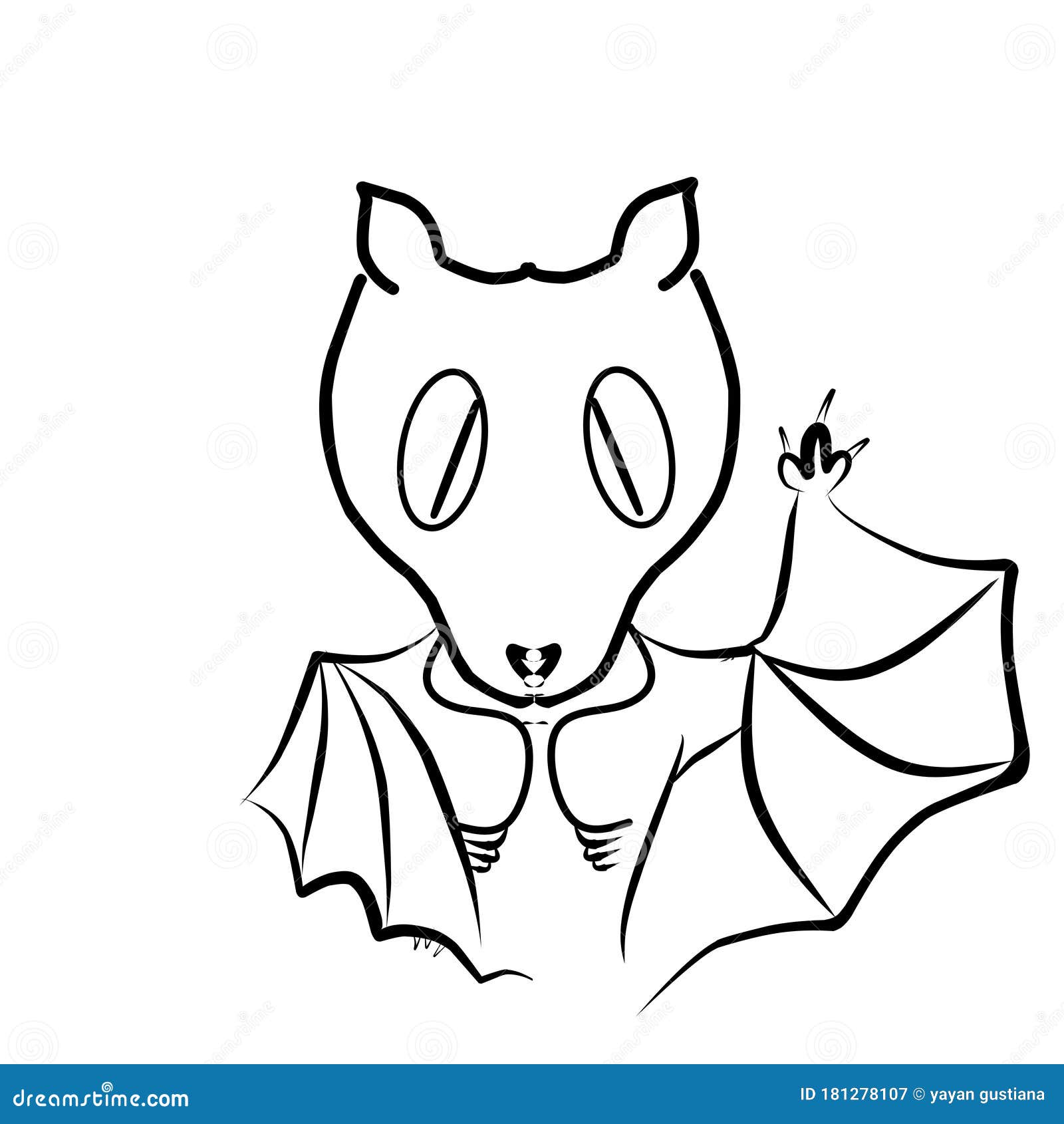 Funny bat logo stock illustration. Illustration of funny - 181278107