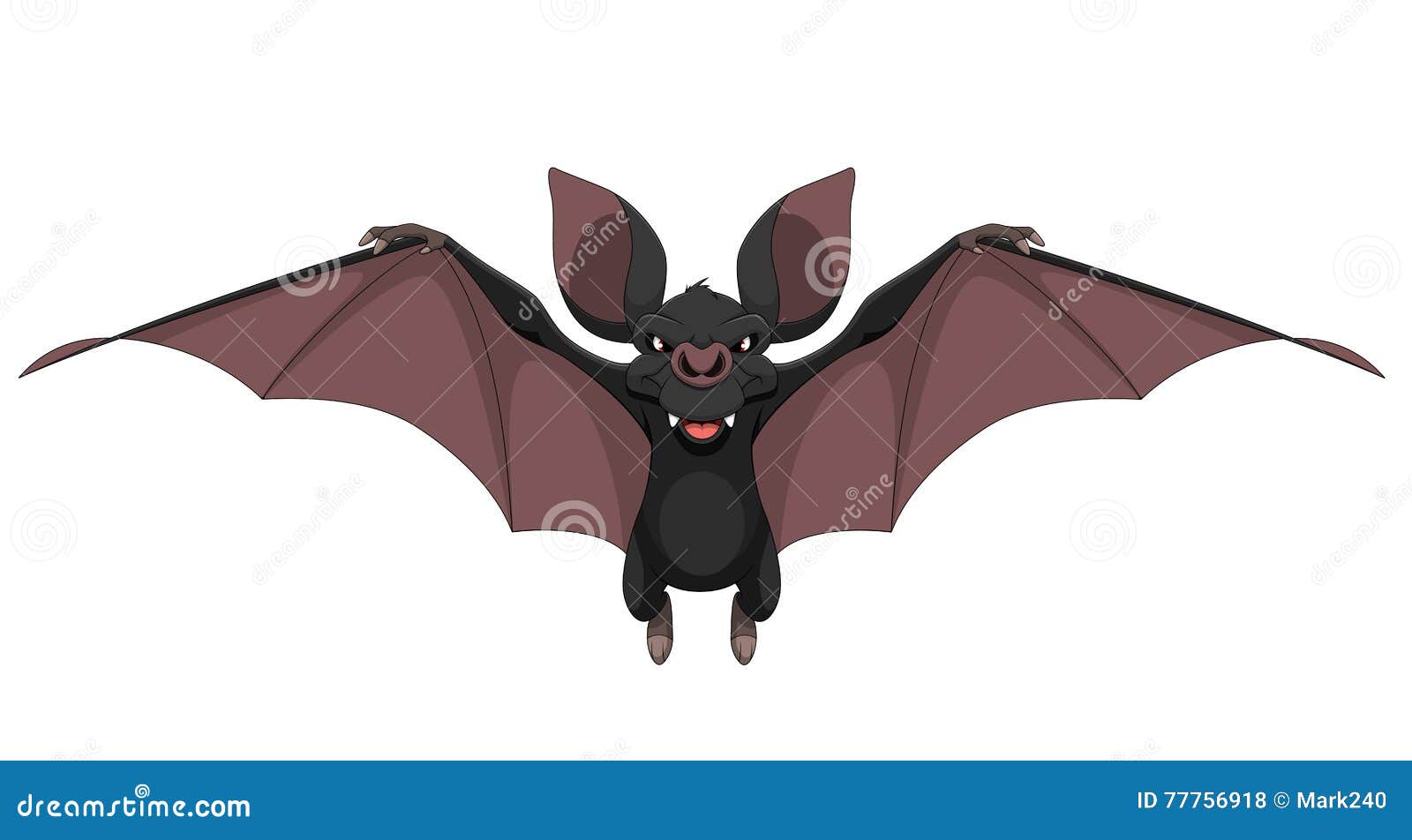 Funny bat smiling stock vector. Illustration of mammal - 77756918