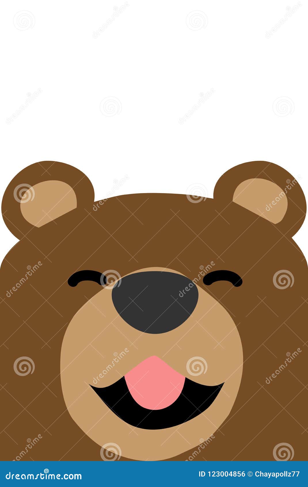 Funny Bear Face Flat Design Stock Vector - Illustration of face ...