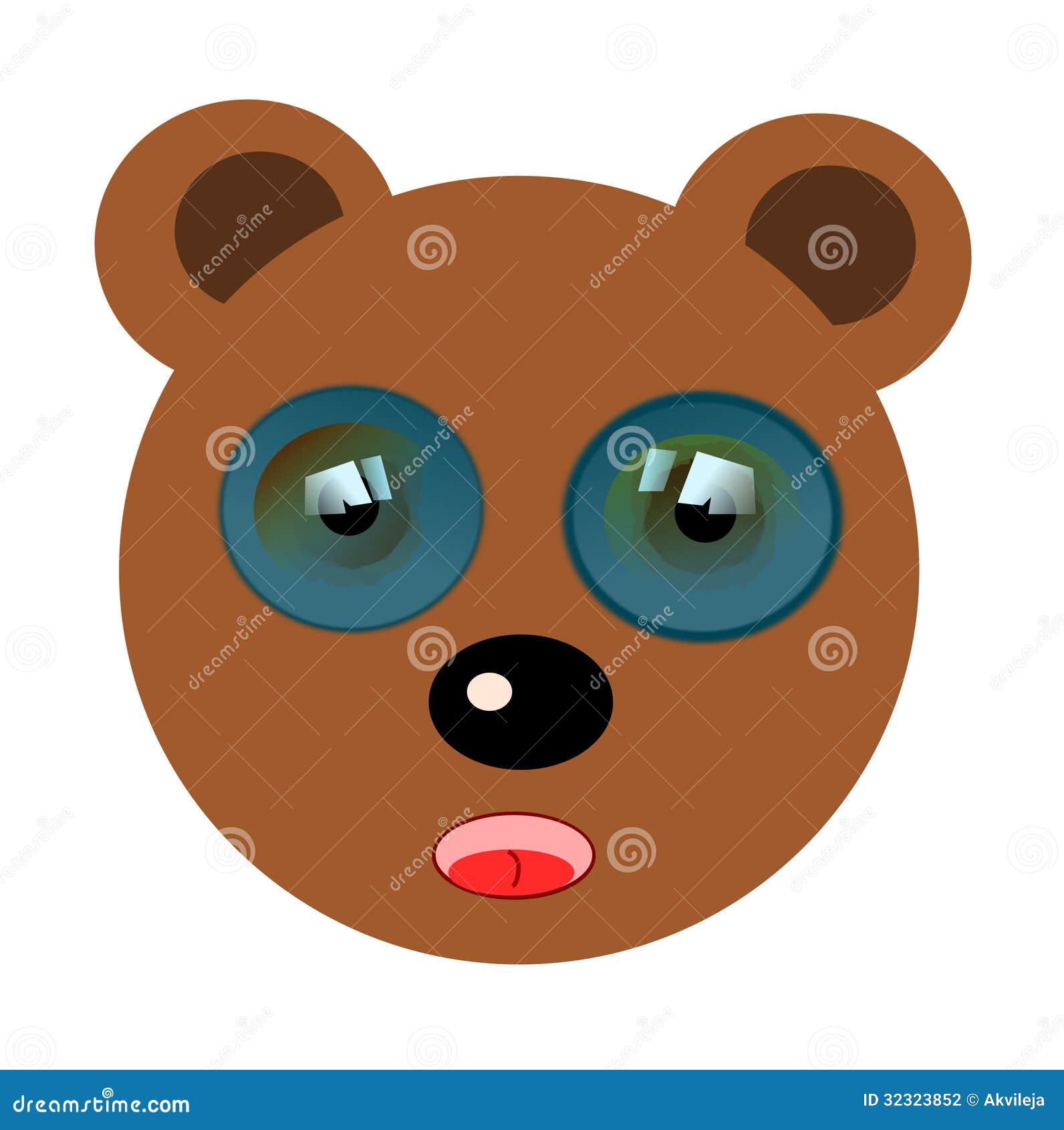 Funny bear illustration stock illustration. Illustration of head - 32323852