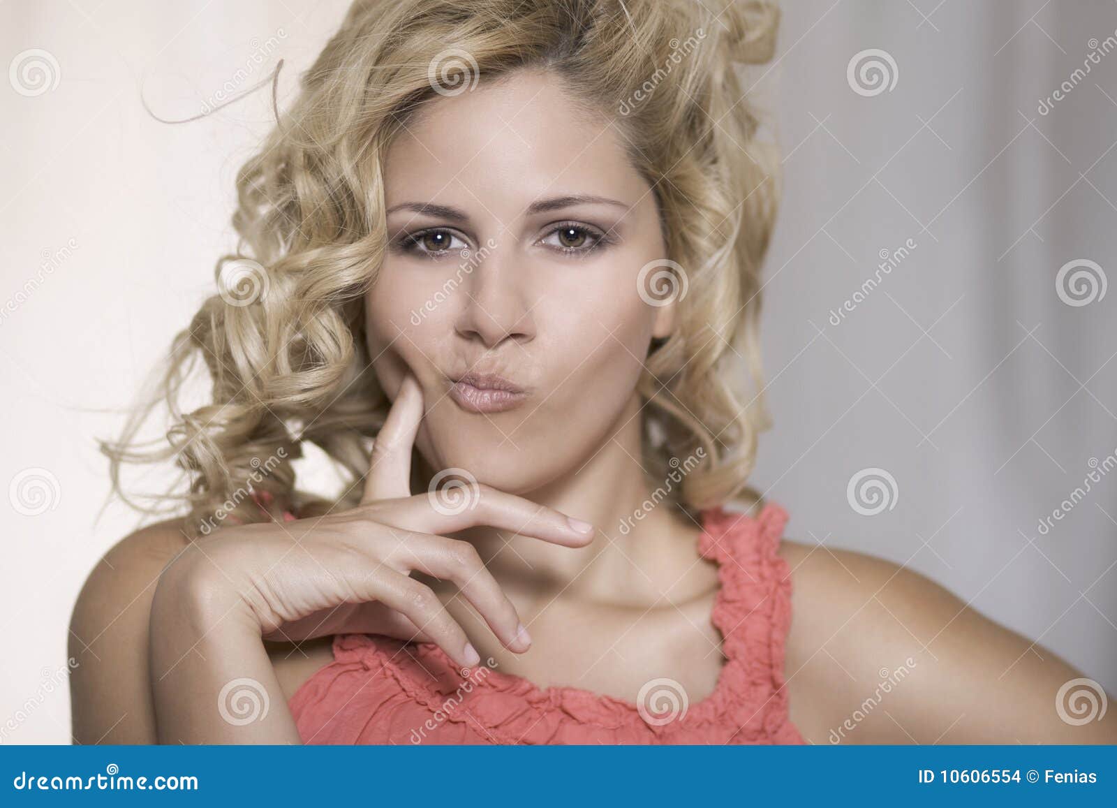 Funny beauty portrait stock photo. Image of model, blonde - 10606554