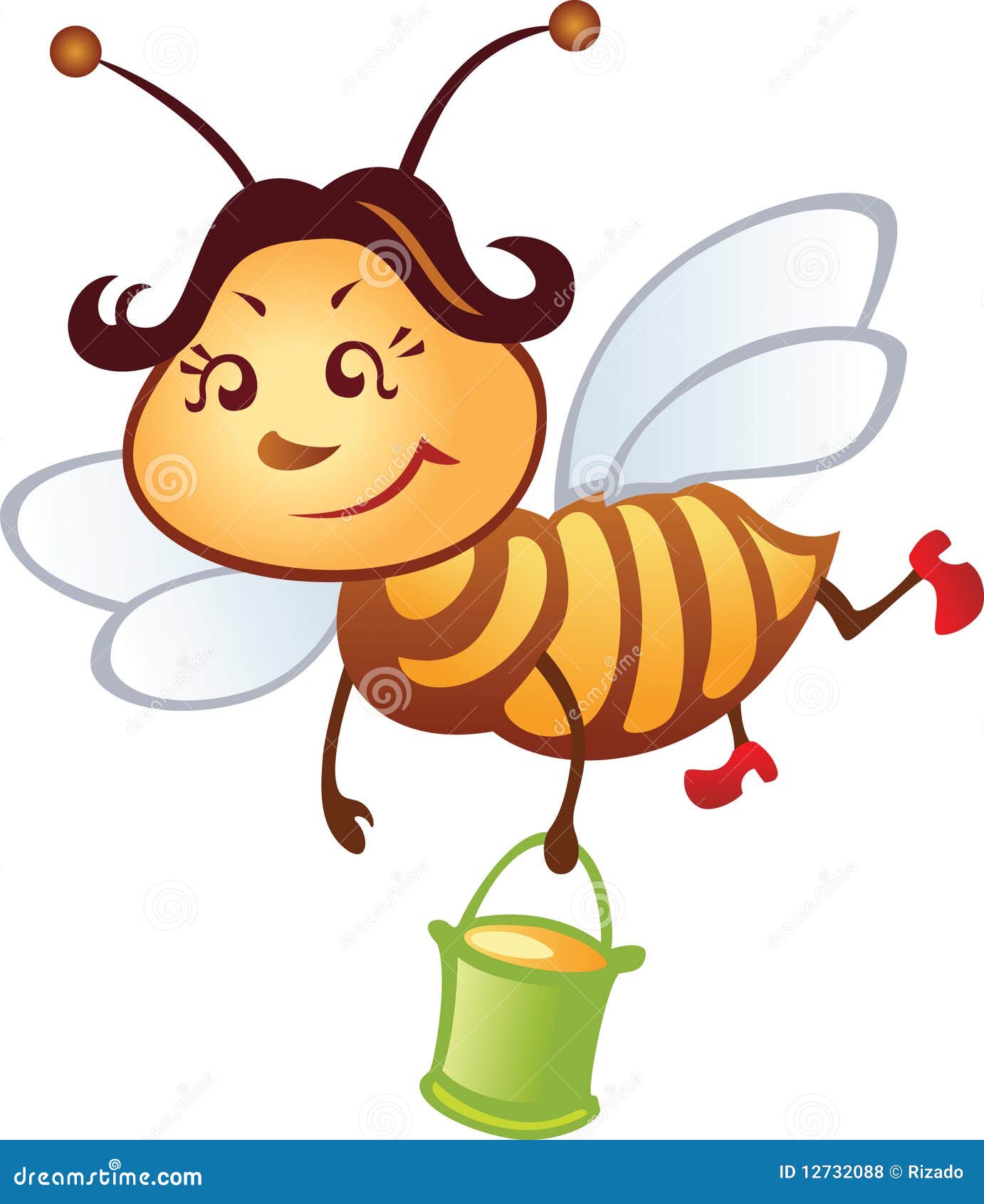 Funny bee stock vector. Illustration of stinging, cartoon - 12732088