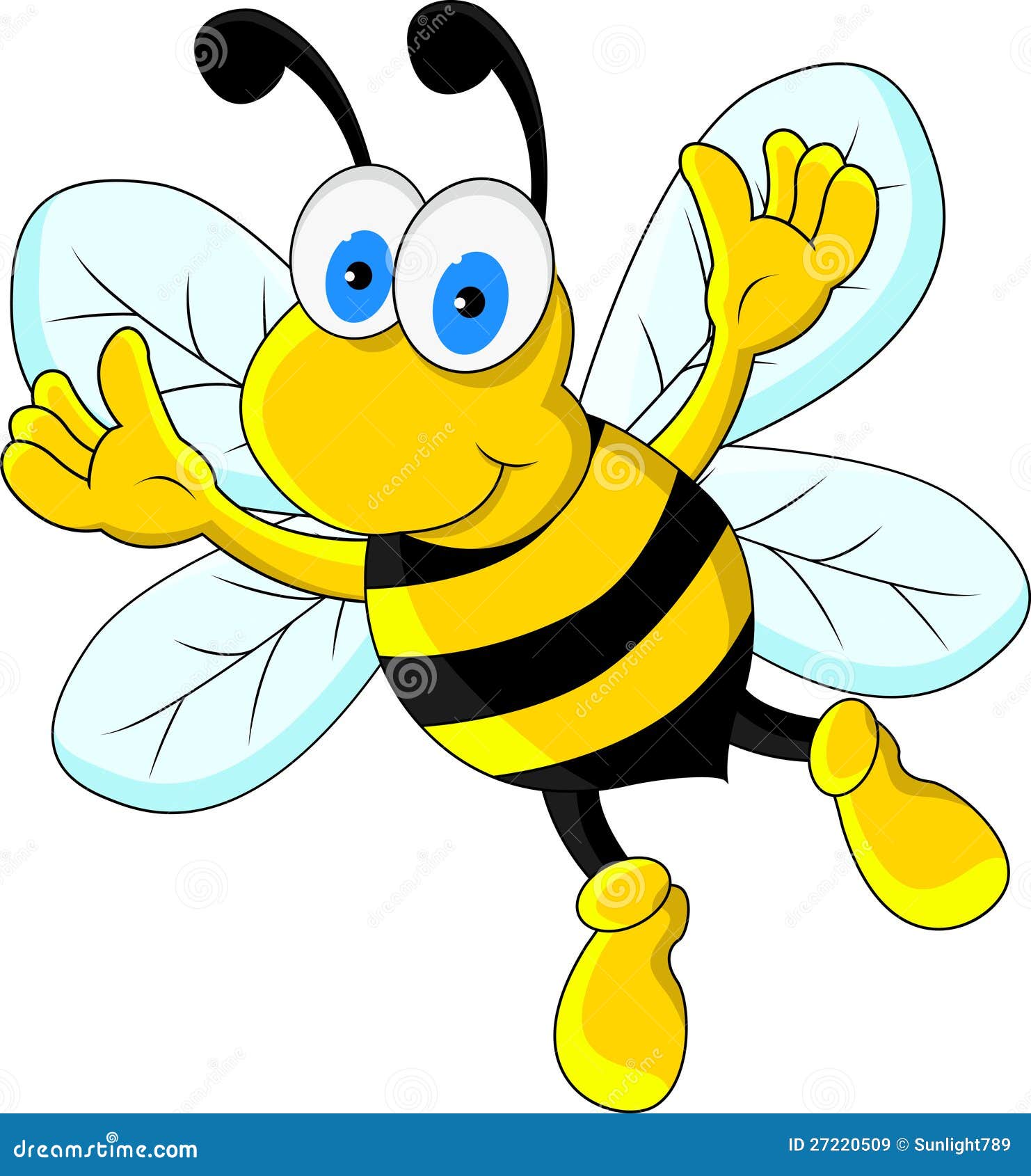 Funny Bee Cartoon Character Royalty-Free Illustration | CartoonDealer ...