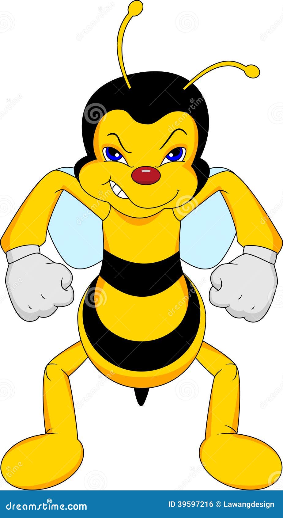 Funny bee cartoon stock vector. Illustration of mascot - 39597216