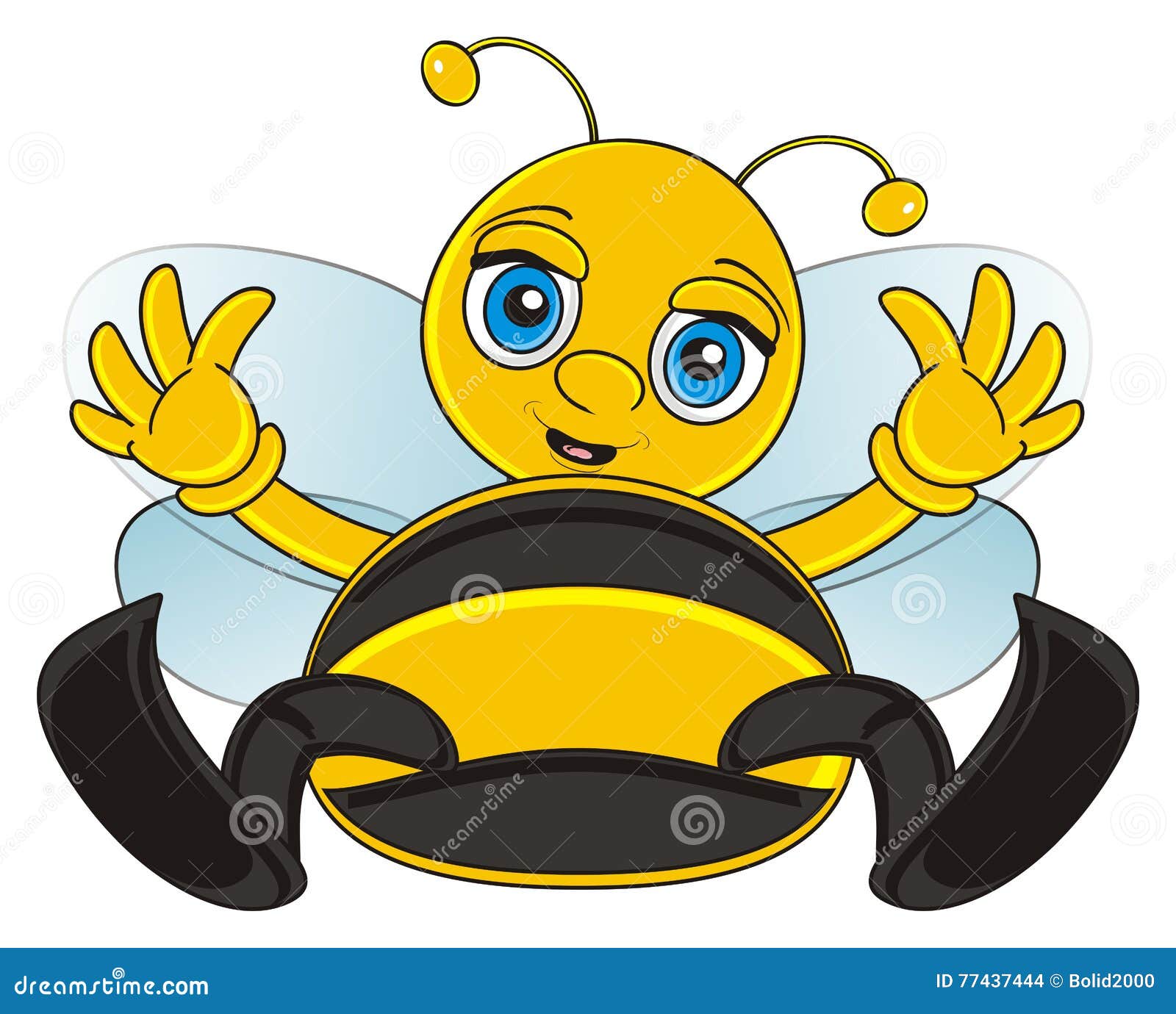 Funny bee lying stock illustration. Illustration of emotion - 77437444