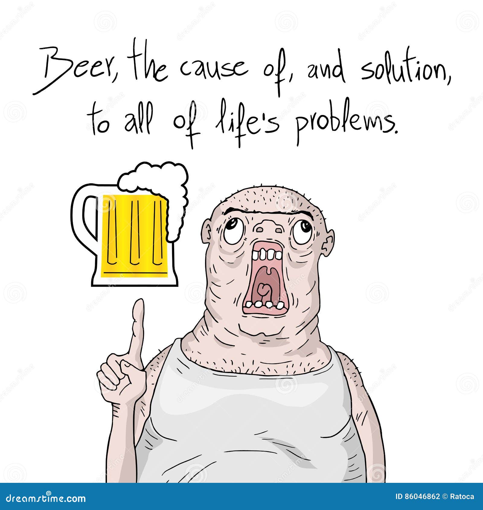 Funny Beer Message Illustration Stock Vector - Illustration of creative ...