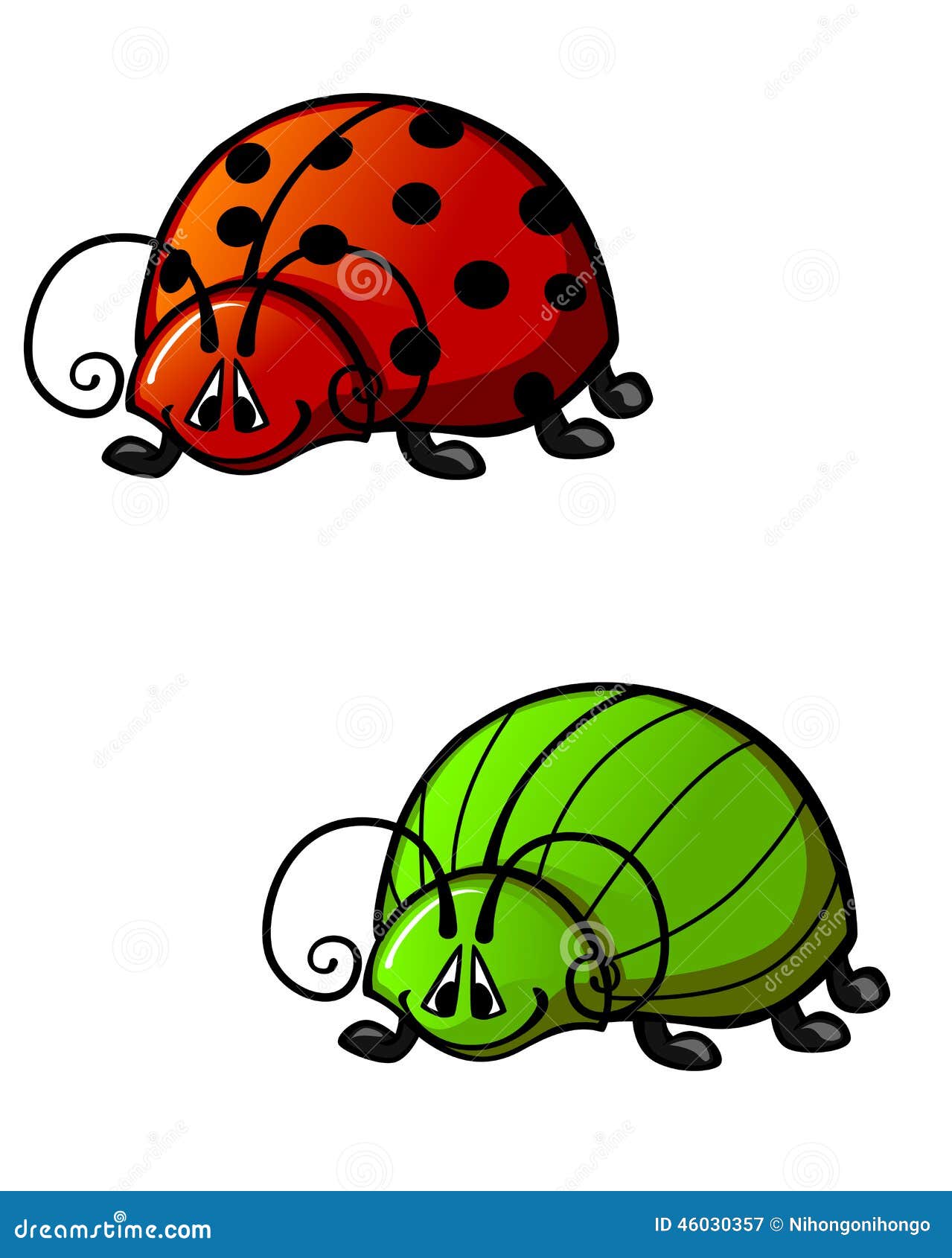 Funny beetles stock vector. Illustration of nature, summer - 46030357