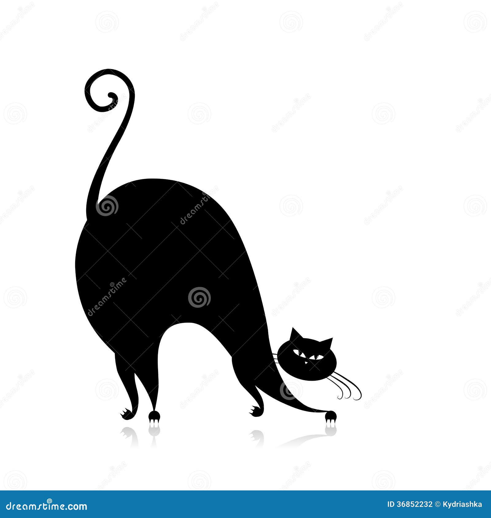 Funny Big Cat Silhouette For Your Design Stock Photography - Image ...