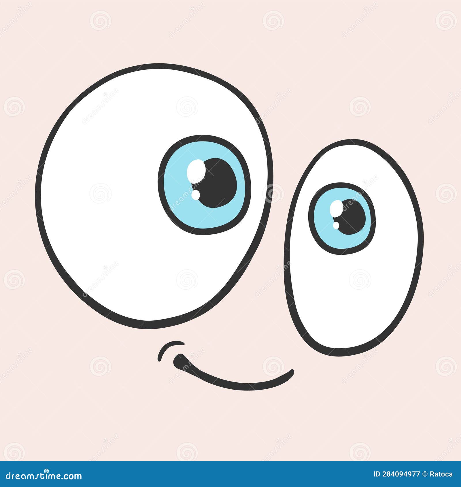 Funny big eyes face stock vector. Illustration of head - 284094977