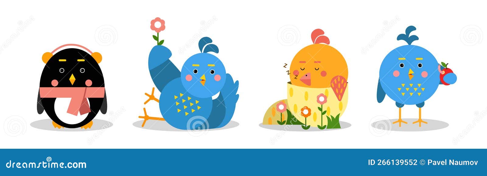 Bird Beaks Different Types Illustration Set. Hand Drawn Various Bird ...