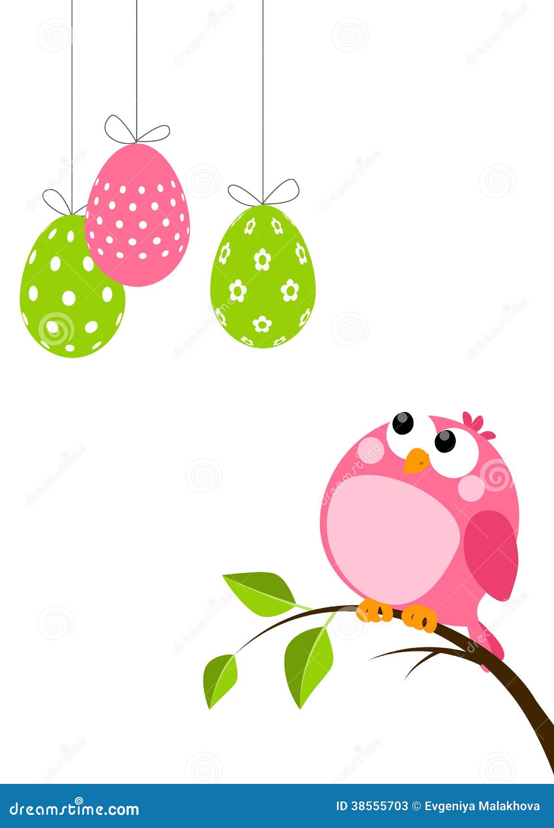 Funny Bird with Easter Eggs Stock Vector - Illustration of graphic ...