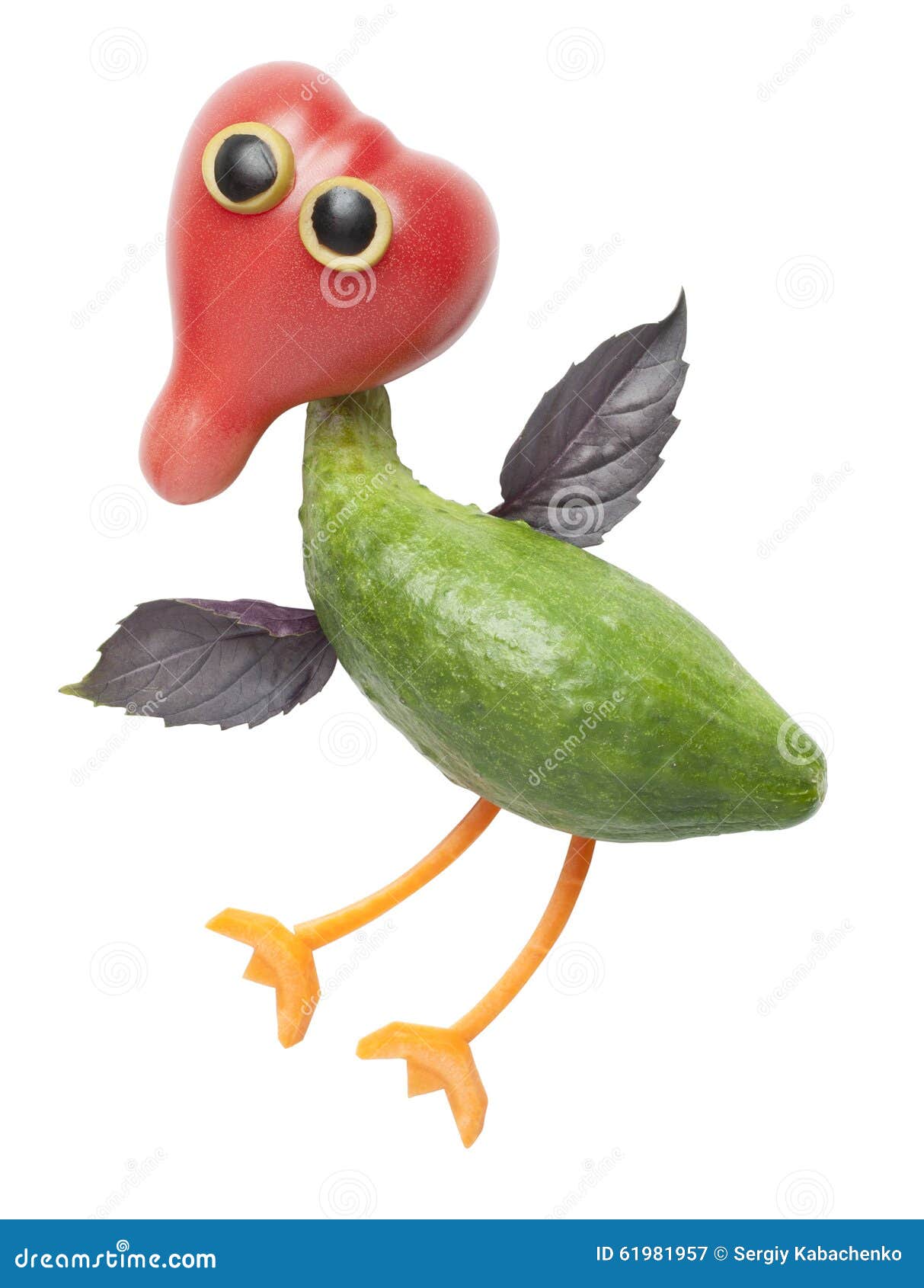Funny Bird Made of Vegetables Stock Image - Image of olive, humor: 61981957