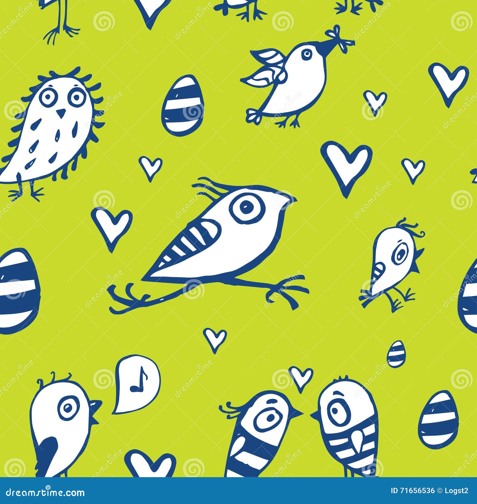 Funny Birds Seamless Vector Background Stock Vector - Illustration of ...