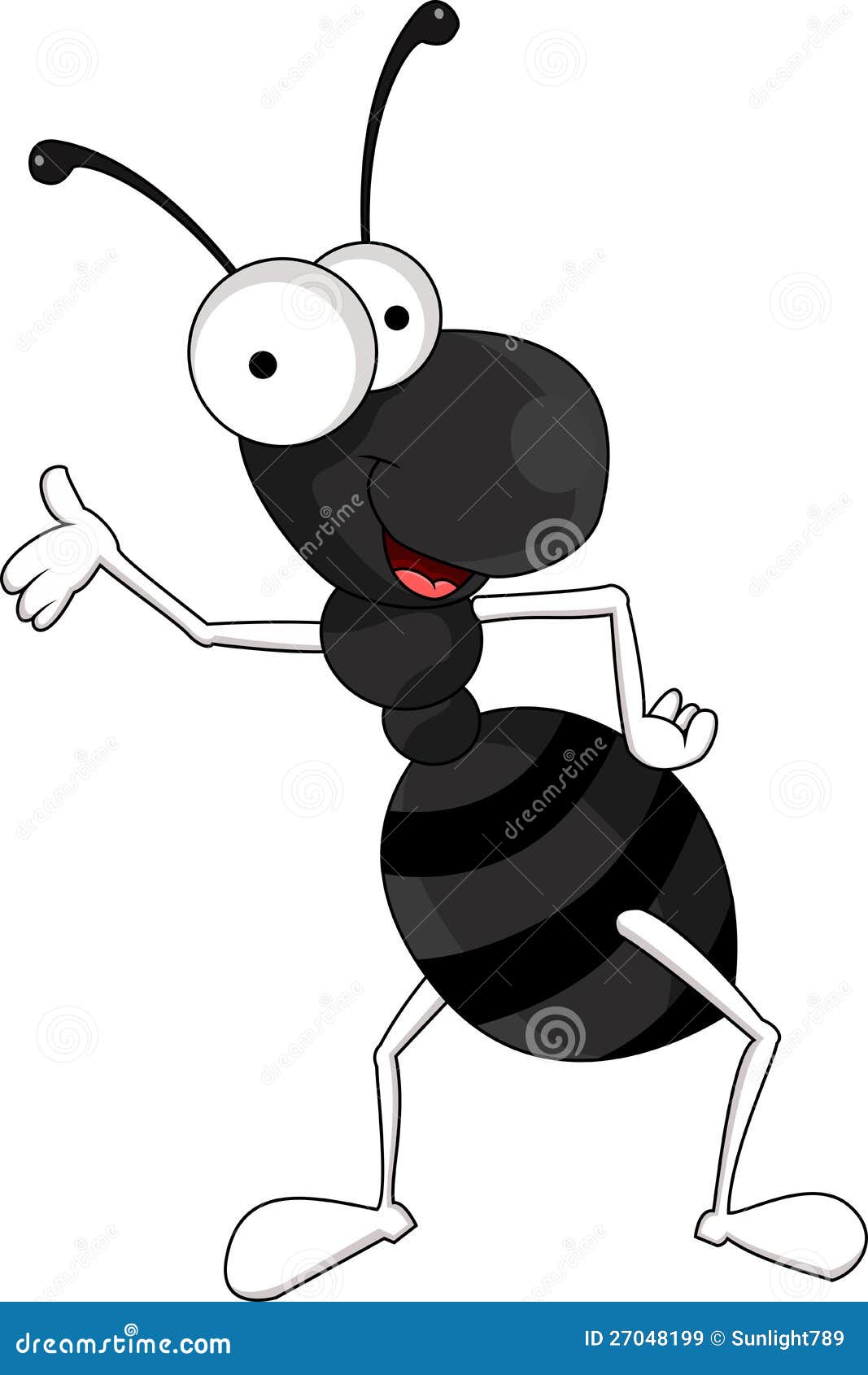 Funny black ant cartoon stock illustration. Illustration of fire - 27048199