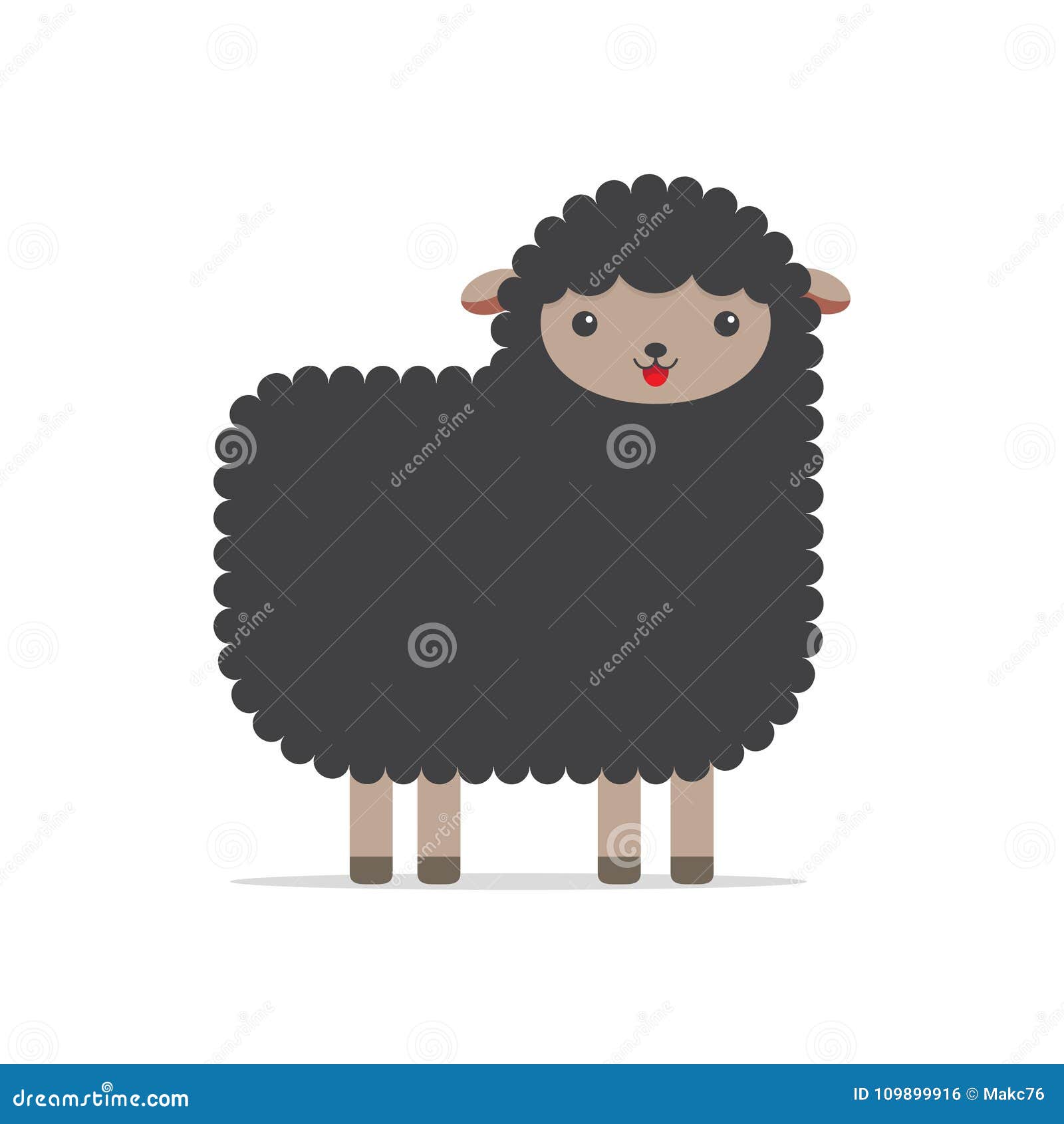 Funny Black Sheep Cartoon Stock Vector Illustration Of Funny 109899916