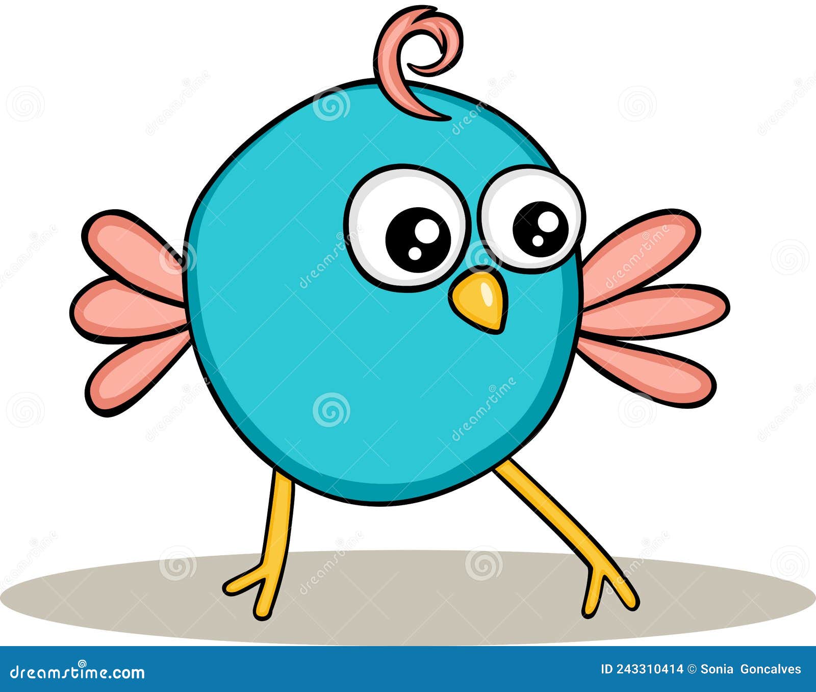 Funny Blue Bird Isolated on White Stock Vector - Illustration of lovely ...