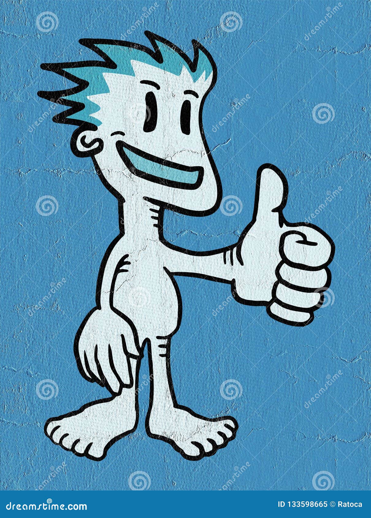 Funny blue character stock illustration. Illustration of human - 133598665