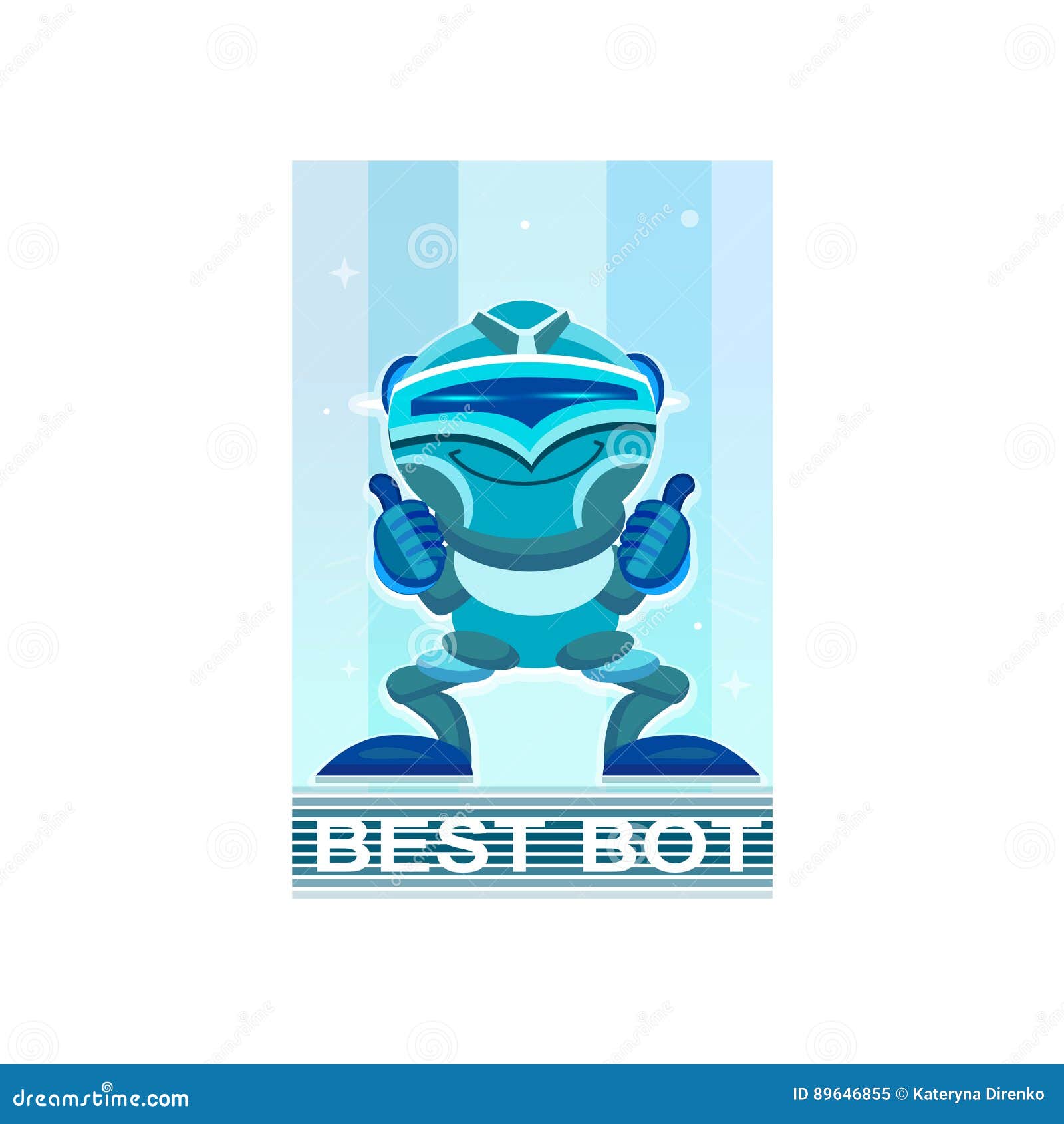 Funny Blue Chatbot. Concept of Facial, Networking, Ui, Script, Ai ...